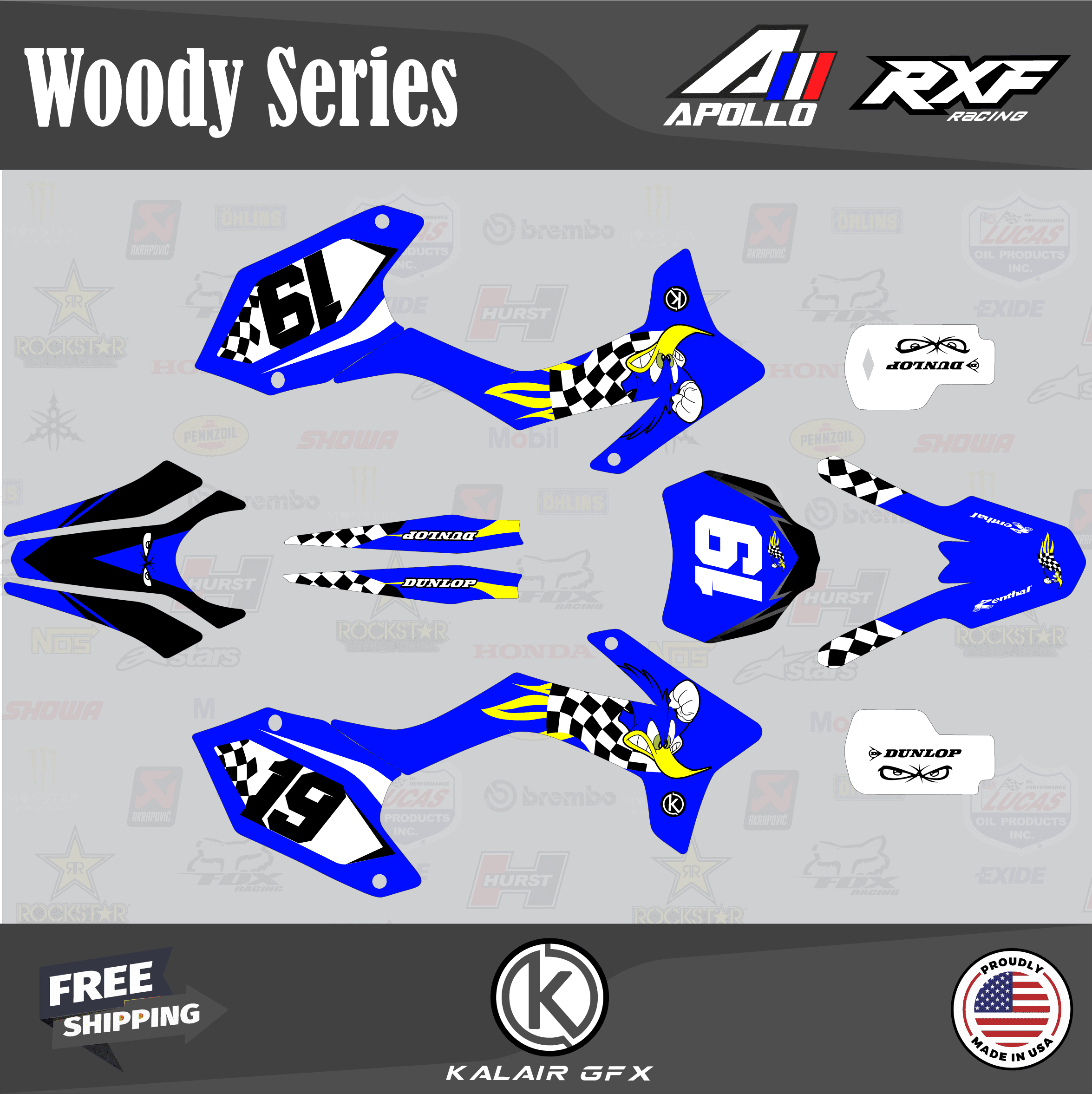 Kalair GFX Graphics Kit for Apollo RXF FREERIDE 150, 190 (All Years) Woody Series - Walmart.com