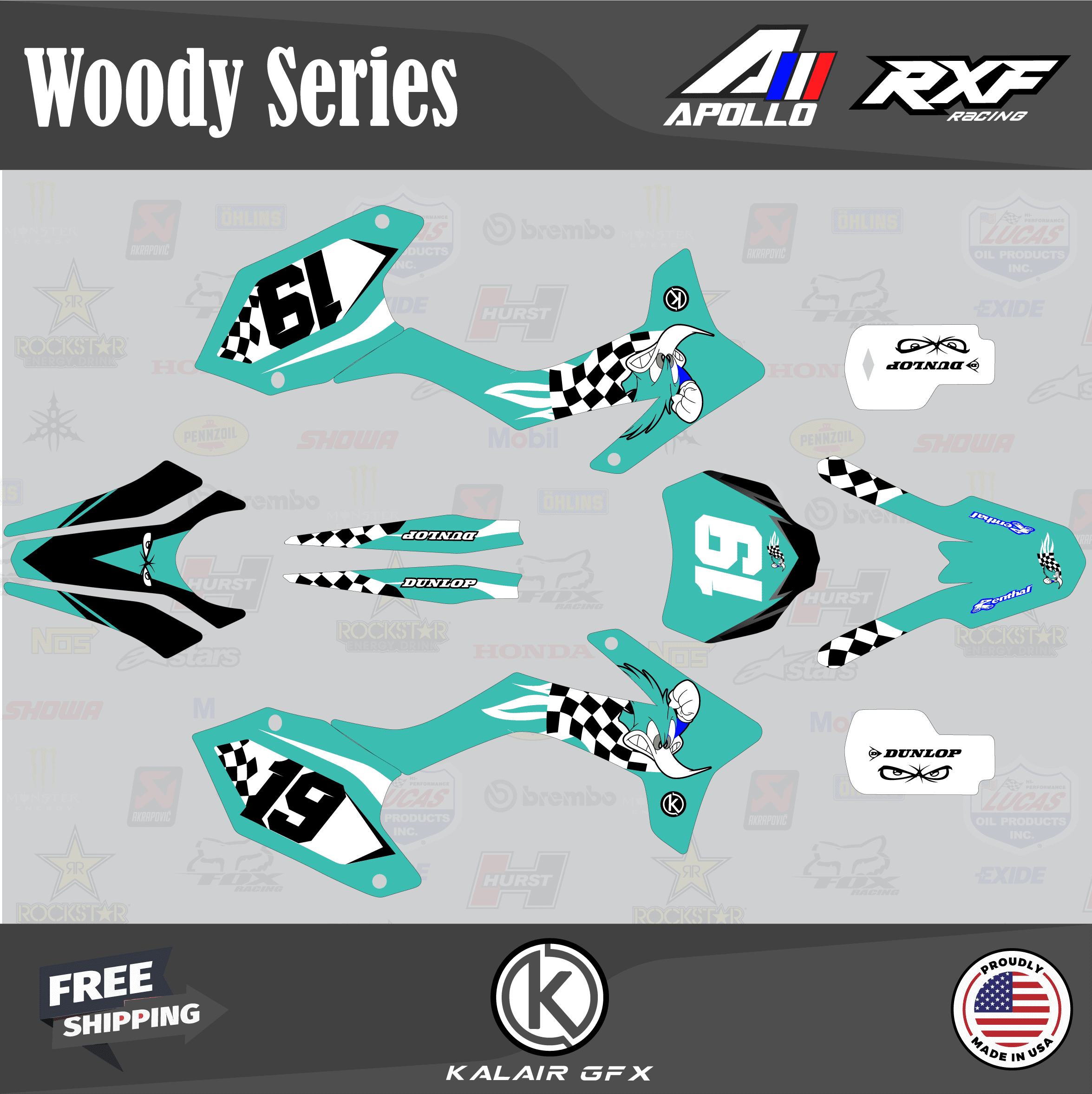 Kalair GFX Graphics Kit for Apollo RXF FREERIDE 150, 190 (All Years ...