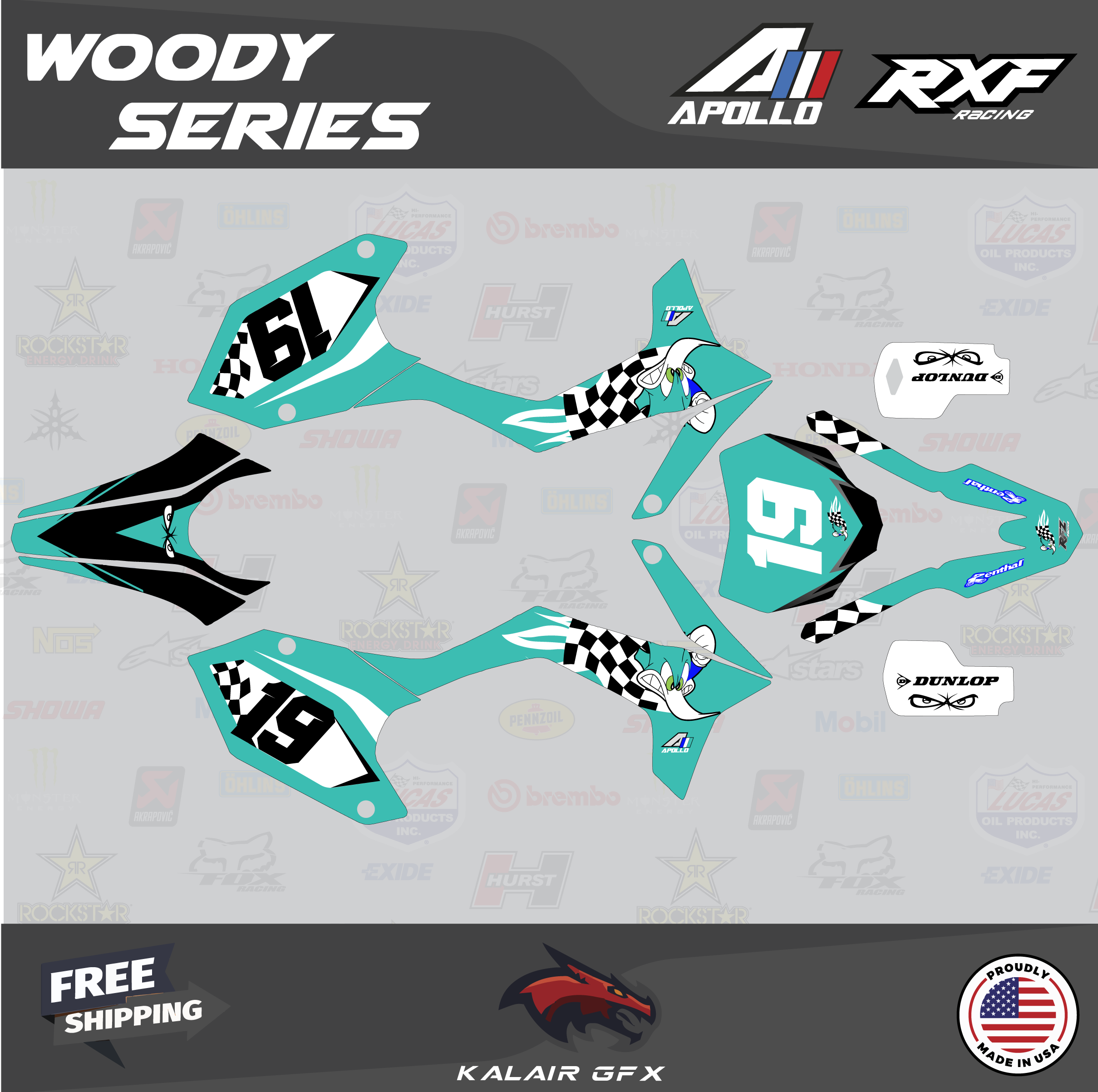 Kalair GFX Graphics Kit for Apollo RXF FREERIDE (All Years) Woody ...