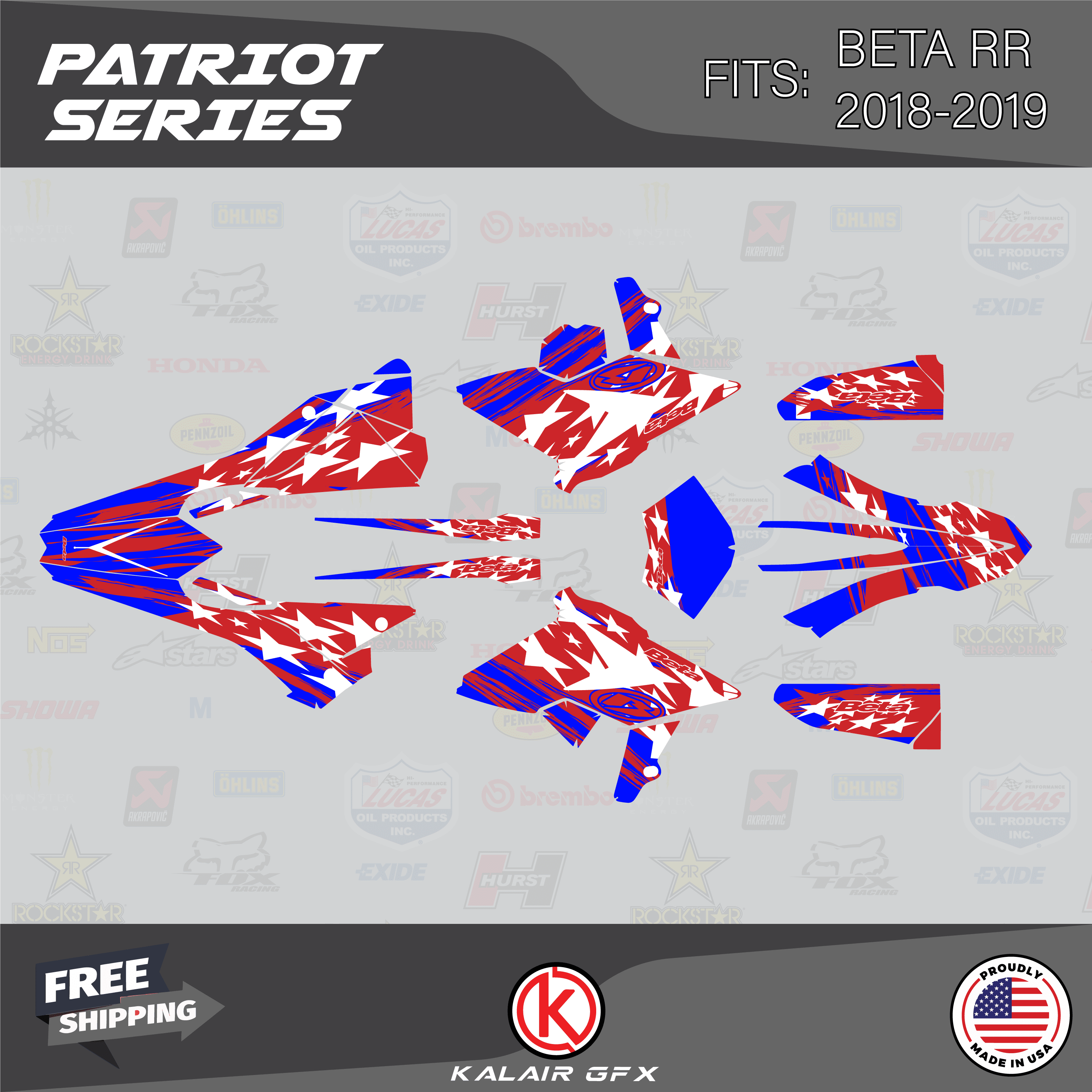 Kalair GFX Graphics Kit for Beta 2-STROKE 125RR, 250RR, 300RR, and Race ...