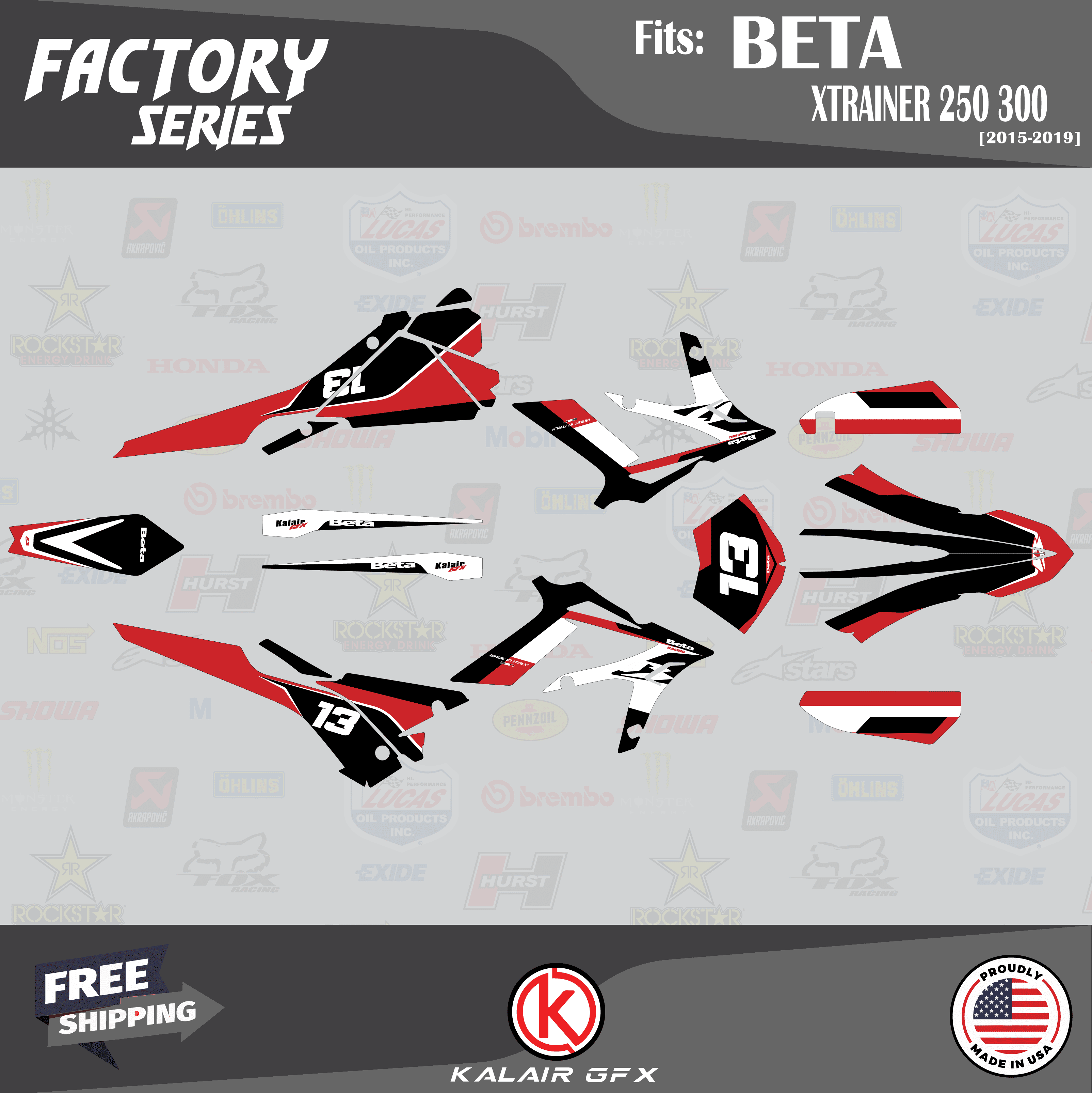 Kalair GFX Graphics Kit for Beta XTRAINER 250 and 300 (2015-2019 ...