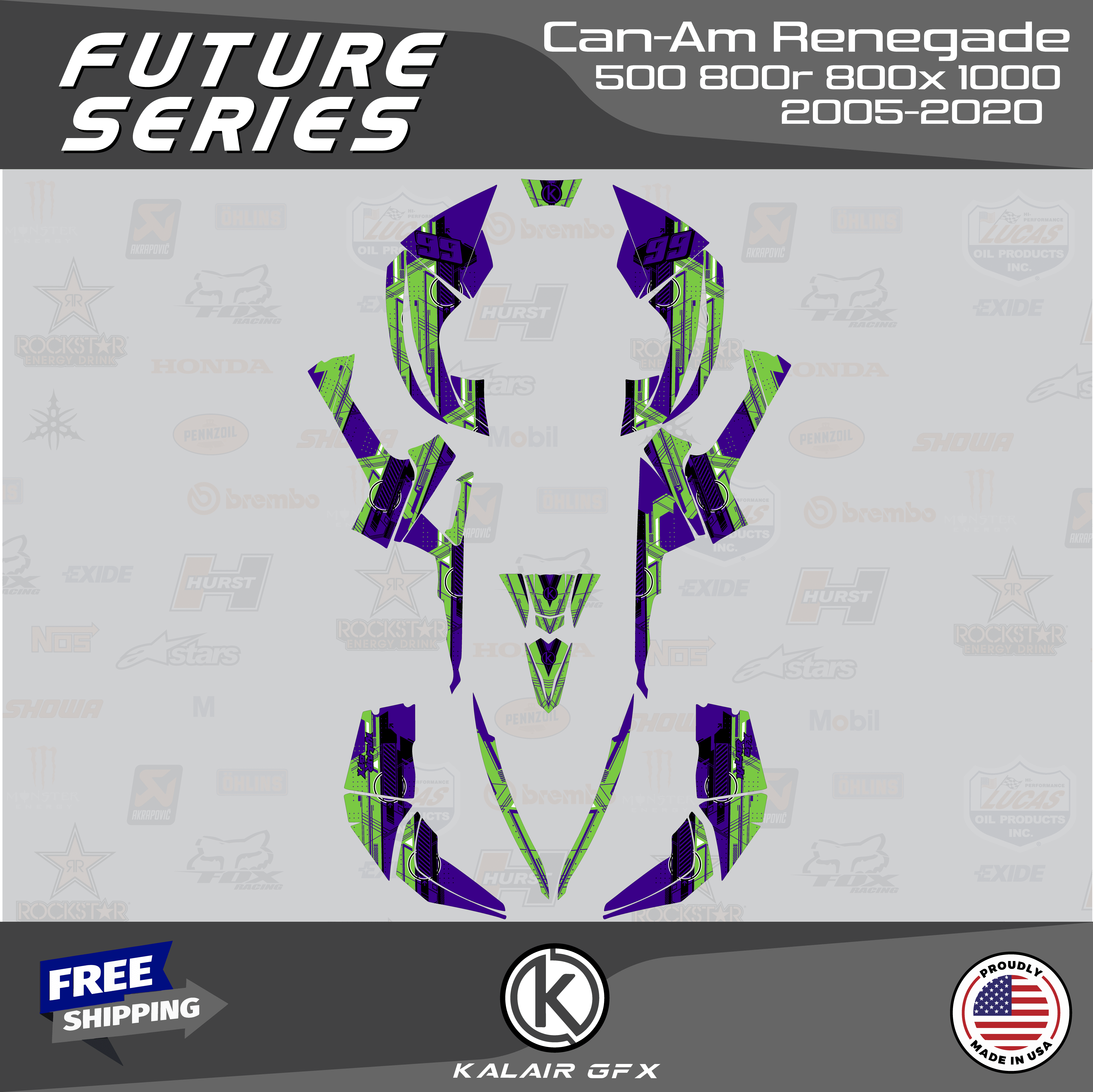 Kalair GFX Graphics Kit for Canam Renegade 500 800X 800R 1000 (All ...