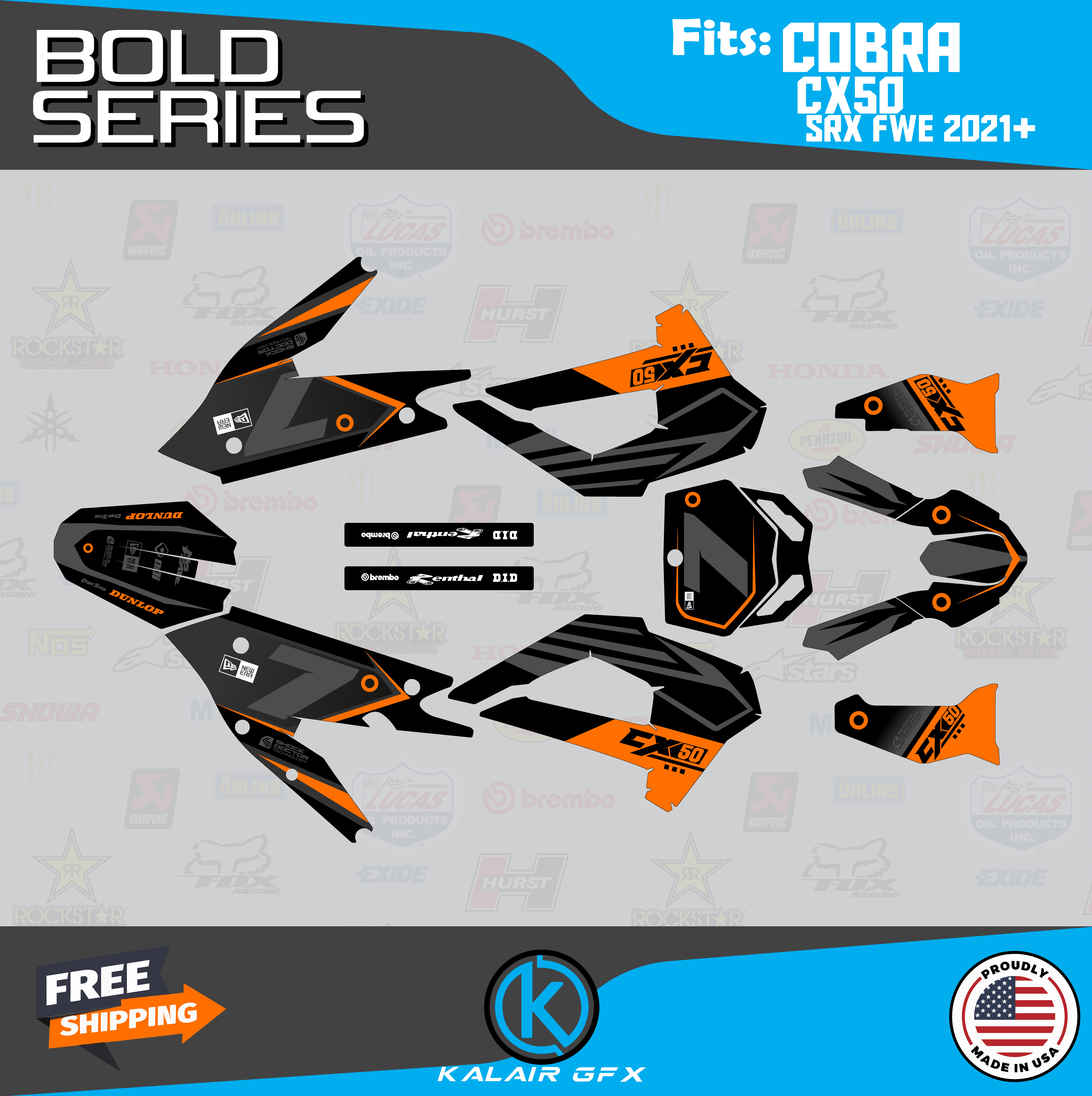Kalair GFX Graphics Kit for Cobra CX50 SRX FWE (2021) Bold Series ...