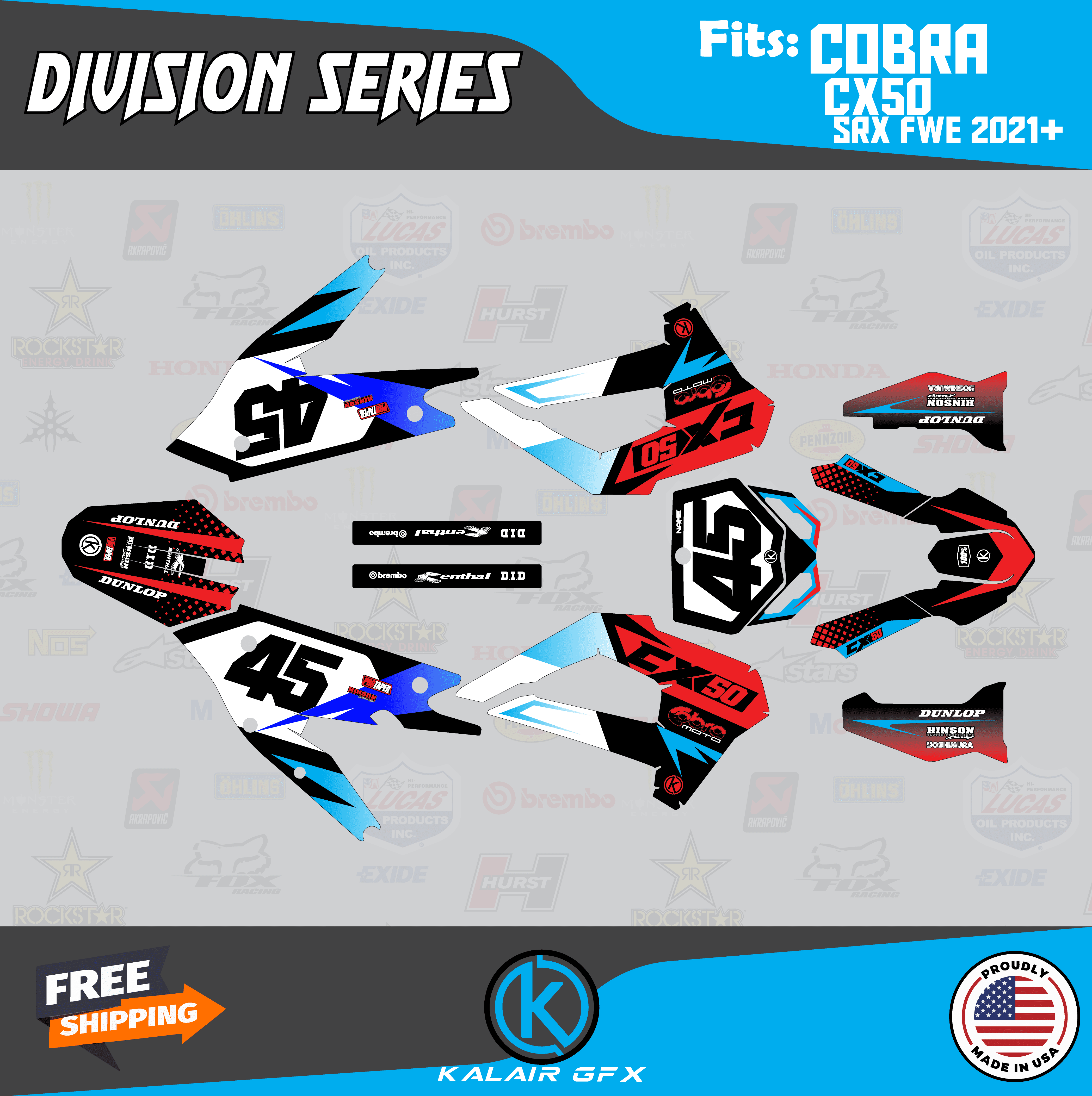 Kalair GFX Graphics Kit for Cobra CX50 SRX FWE (2021) Division Series ...