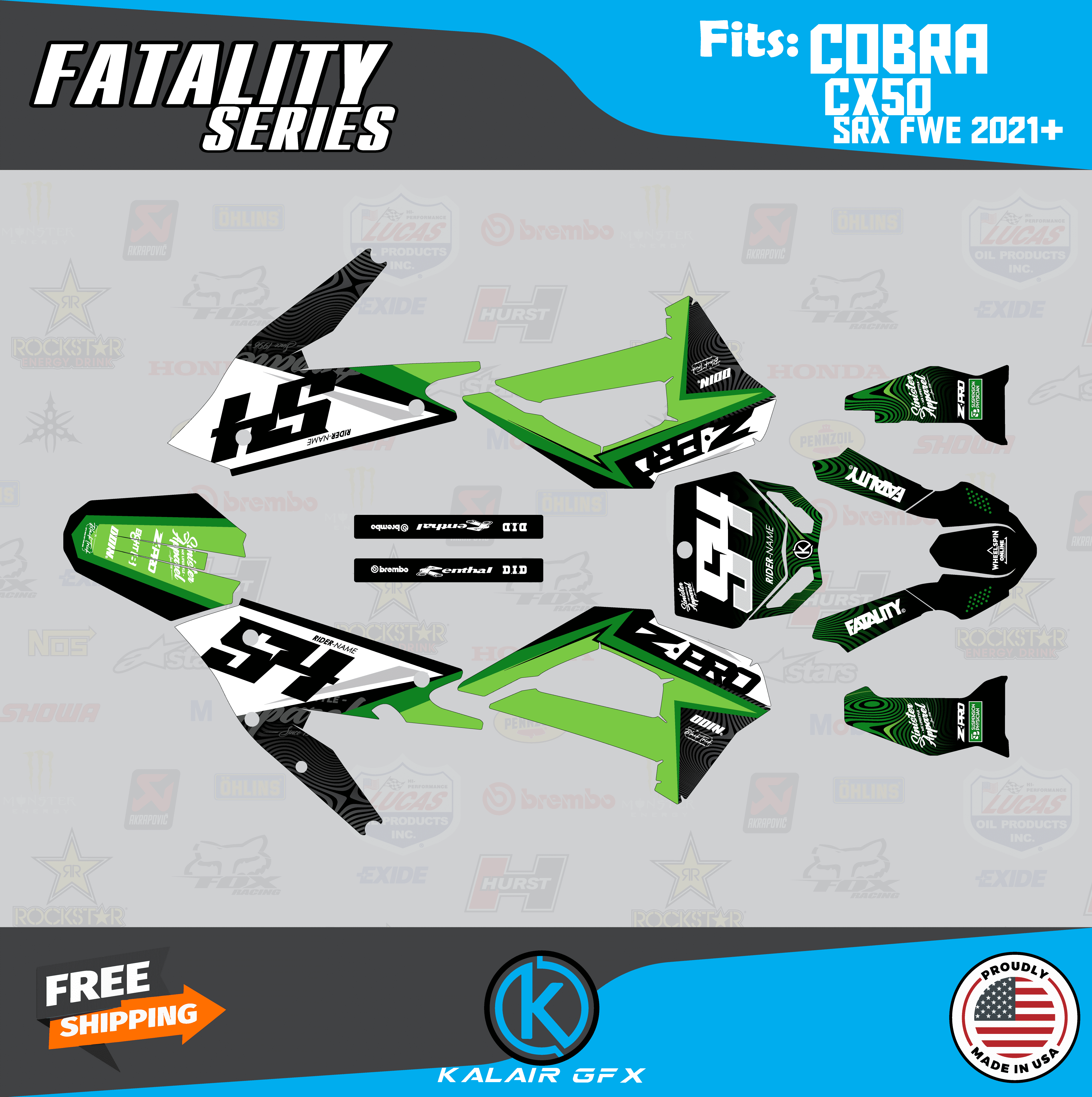 Kalair GFX Graphics Kit for Cobra CX50 SRX FWE (2021) Fatality Series ...