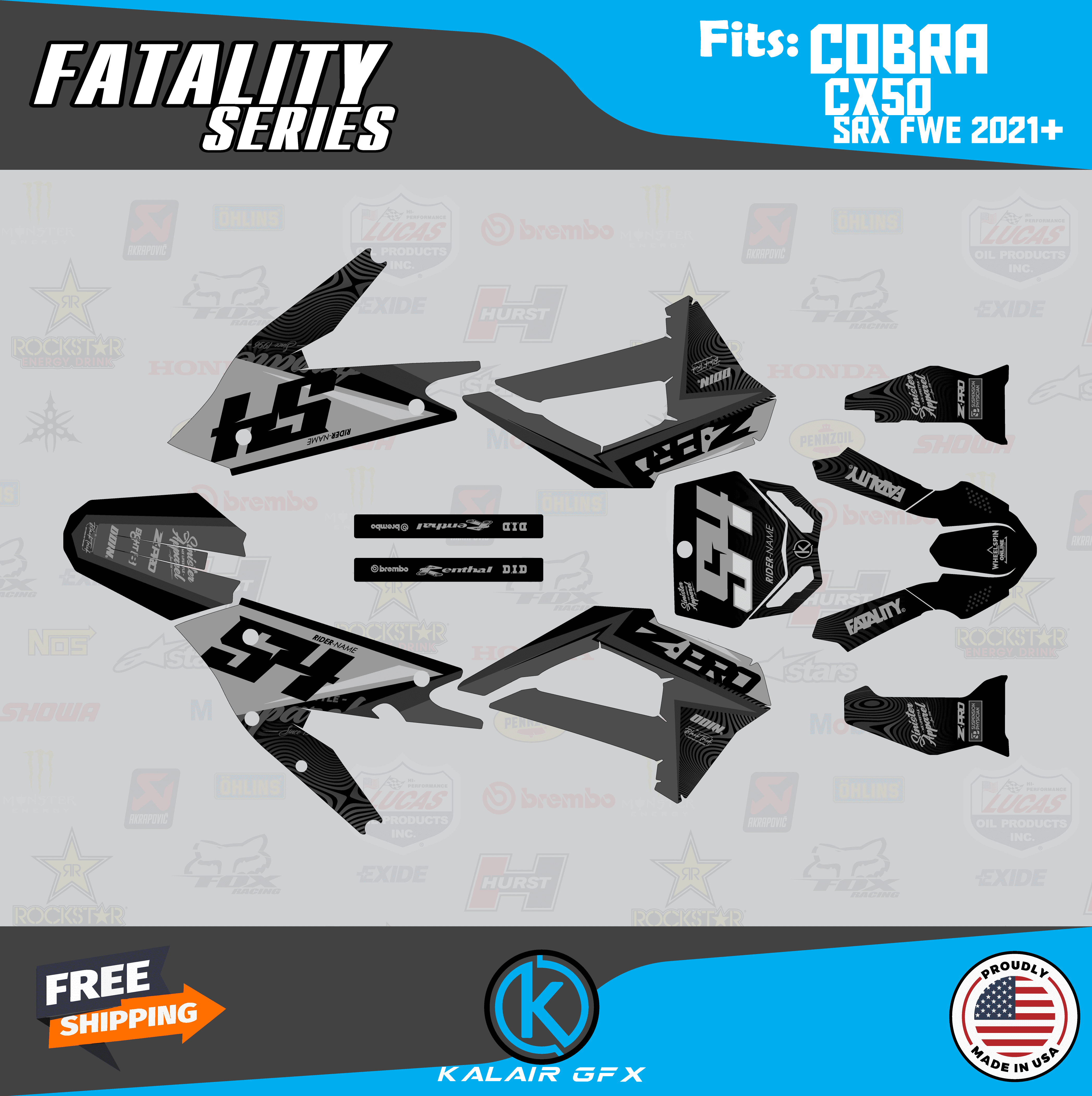 Kalair GFX Graphics Kit for Cobra CX50 SRX FWE (2021) Fatality Series ...