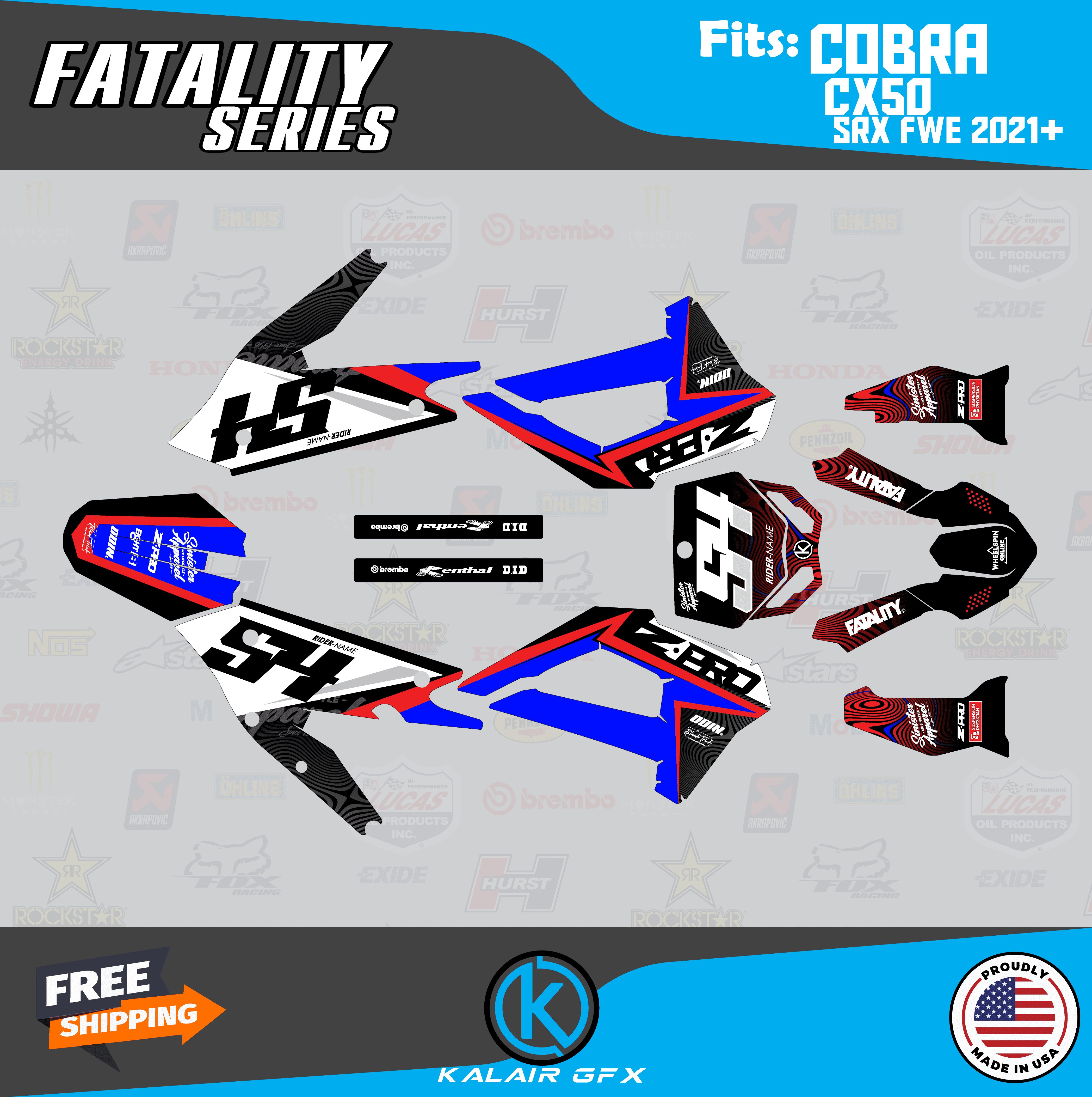 Kalair GFX Graphics Kit for Cobra CX50 SRX FWE (2021) Fatality Series ...