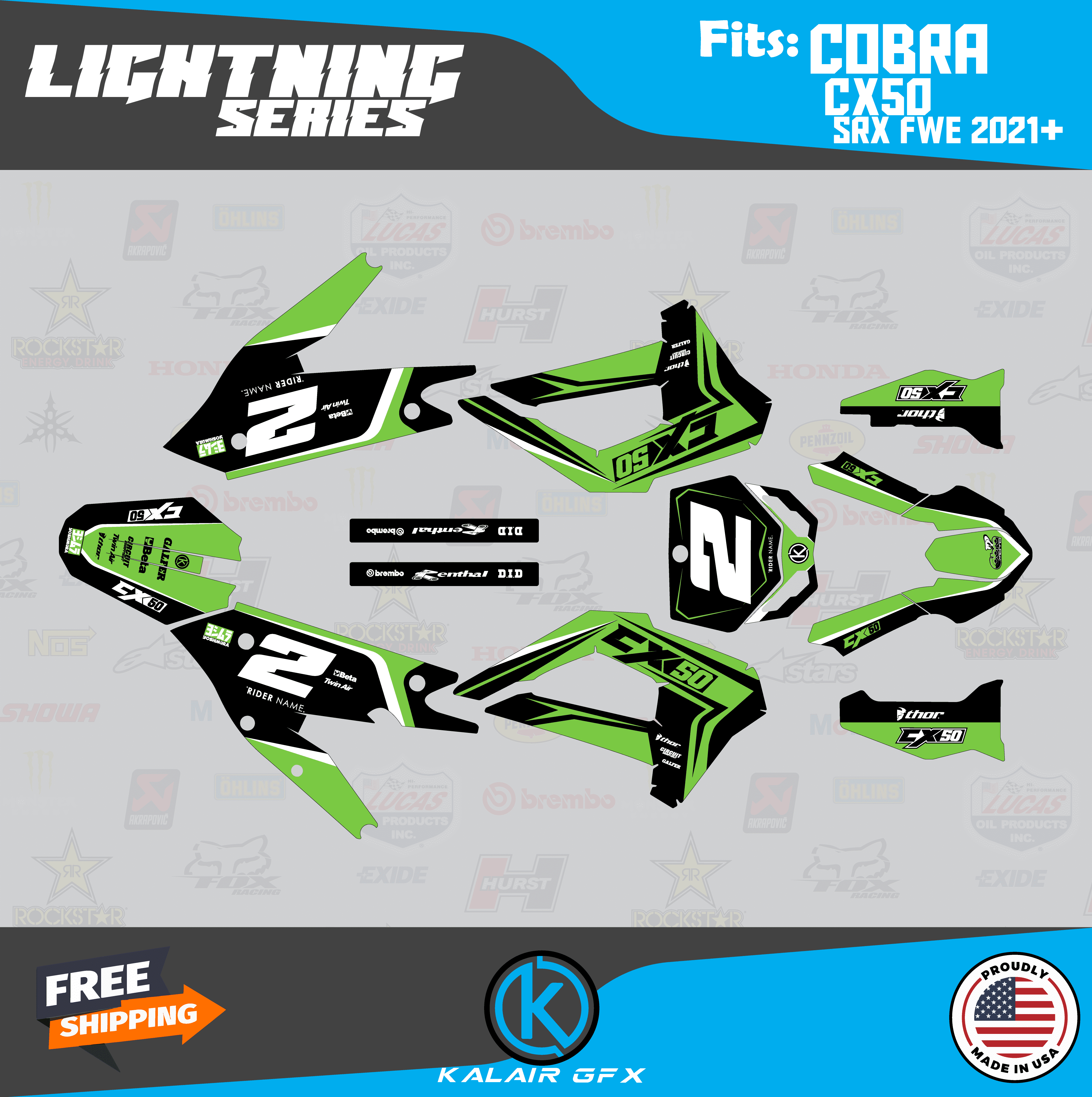 Kalair GFX Graphics Kit for Cobra CX50 SRX FWE (2021) Lightning Series ...