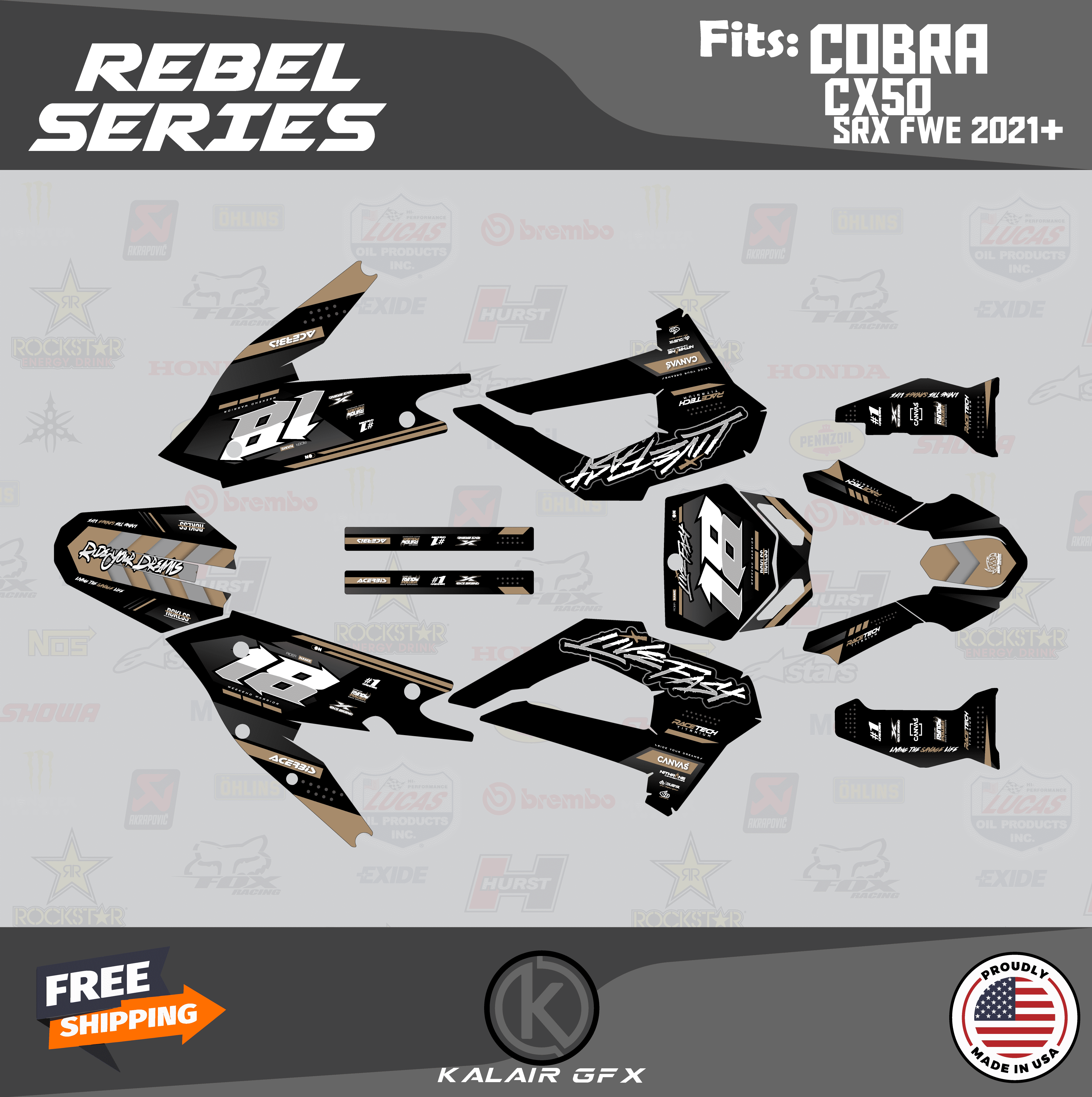 Kalair GFX Graphics Kit for Cobra CX50 SRX FWE (2021) Rebel Series ...