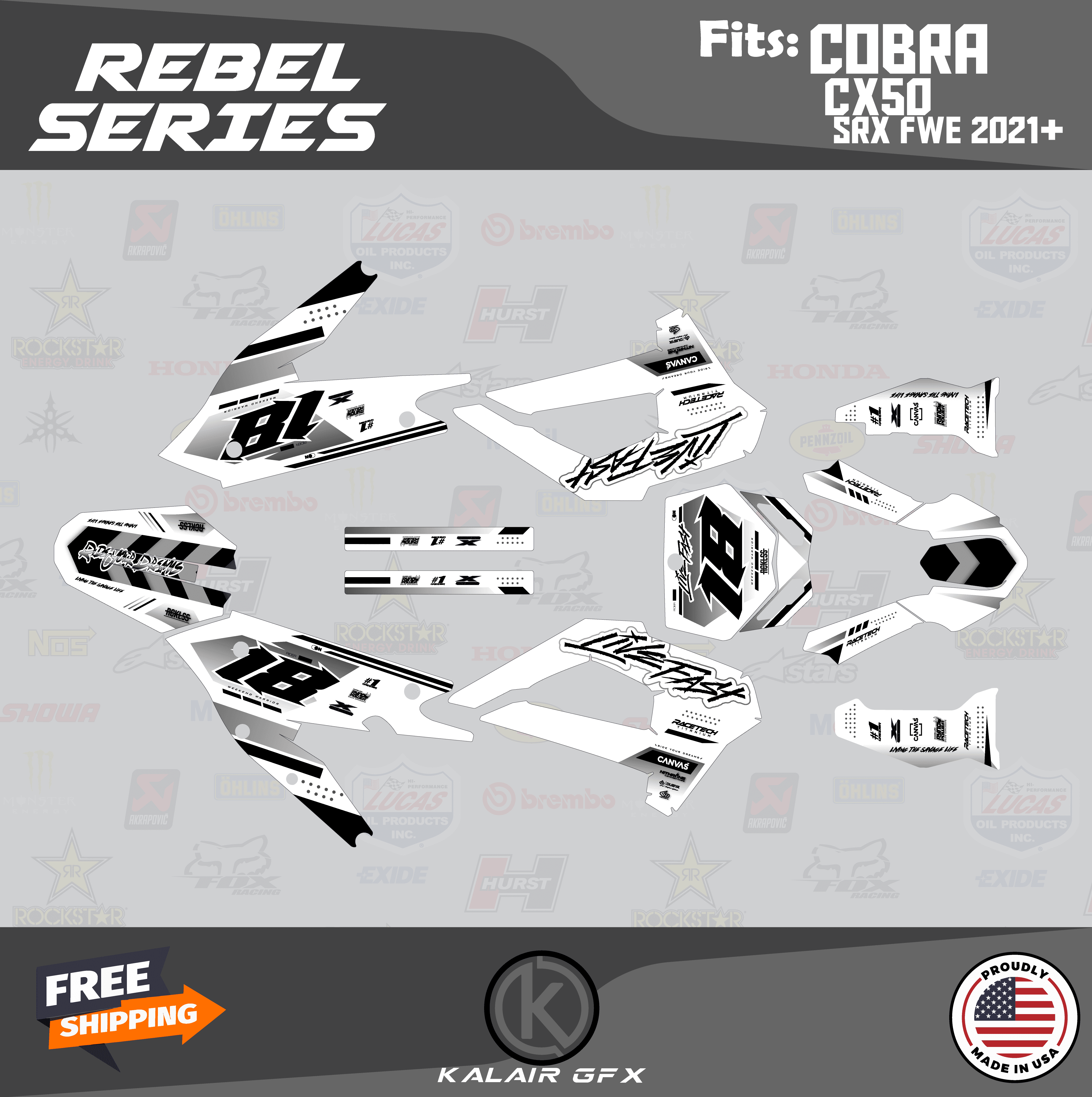 Kalair GFX Graphics Kit for Cobra CX50 SRX FWE (2021) Rebel Series ...