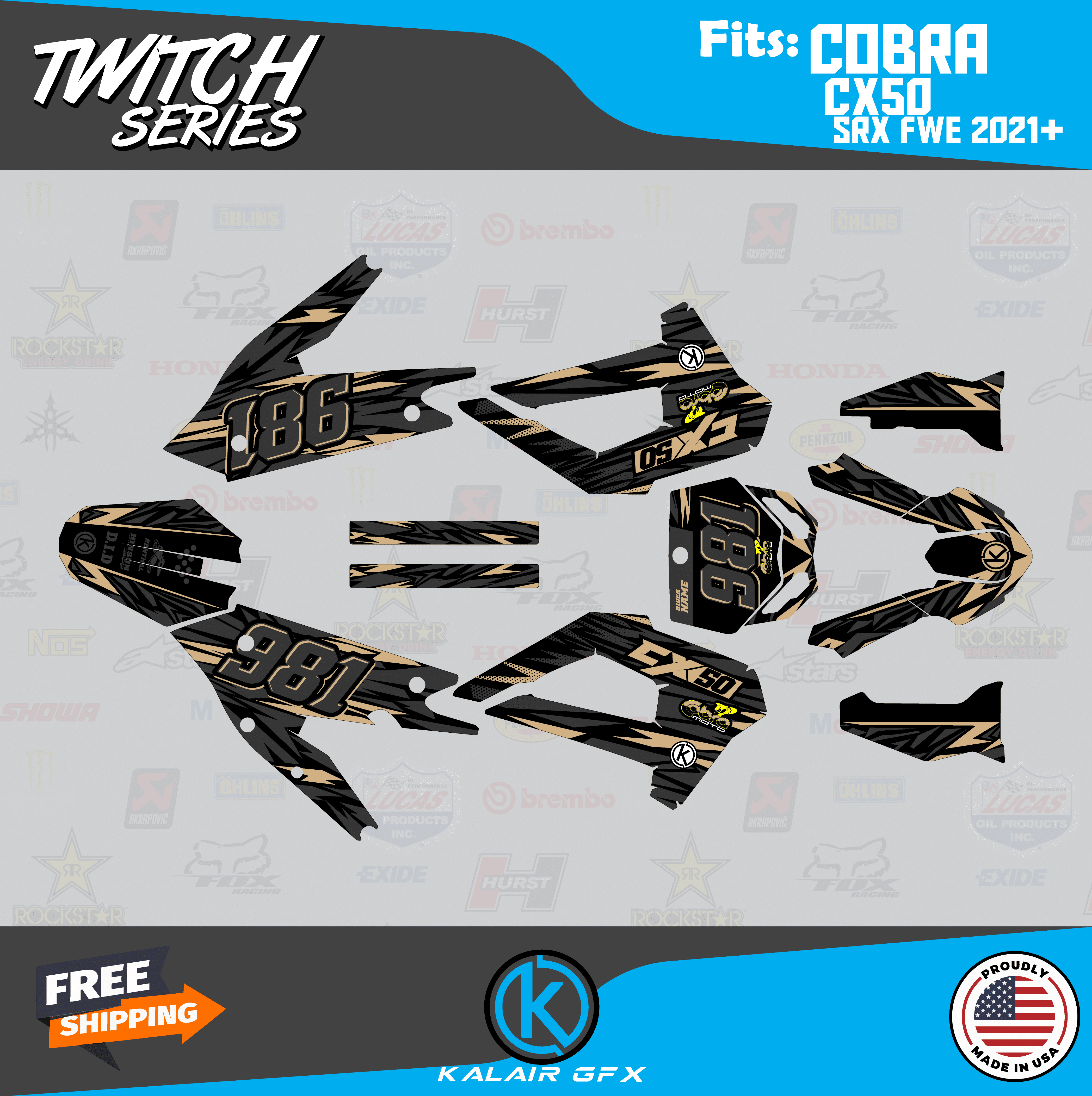 Kalair GFX Graphics Kit for Cobra CX50 SRX FWE (2021) Twitch Series ...