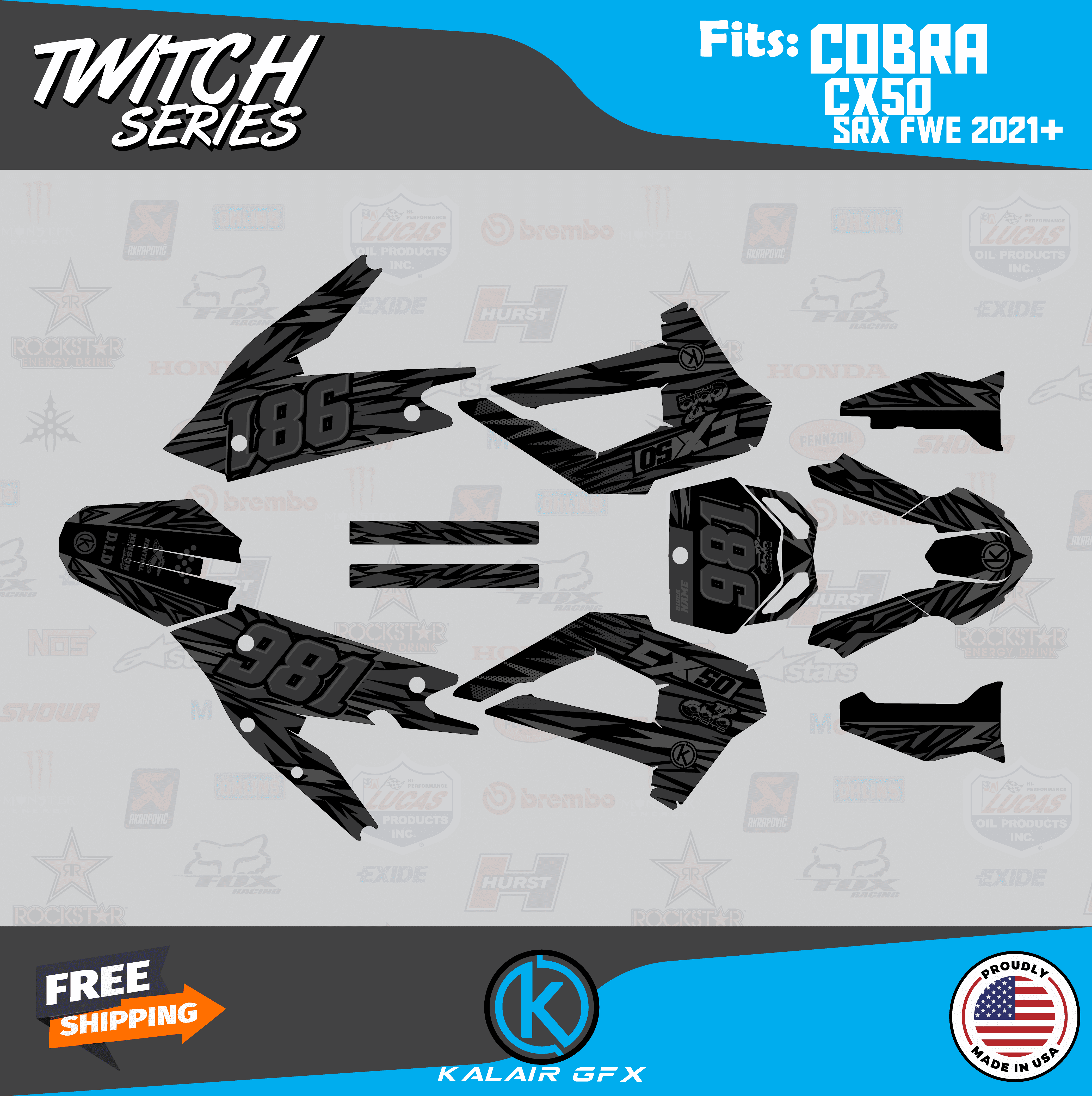 Kalair GFX Graphics Kit for Cobra CX50 SRX FWE (2021) Twitch Series ...