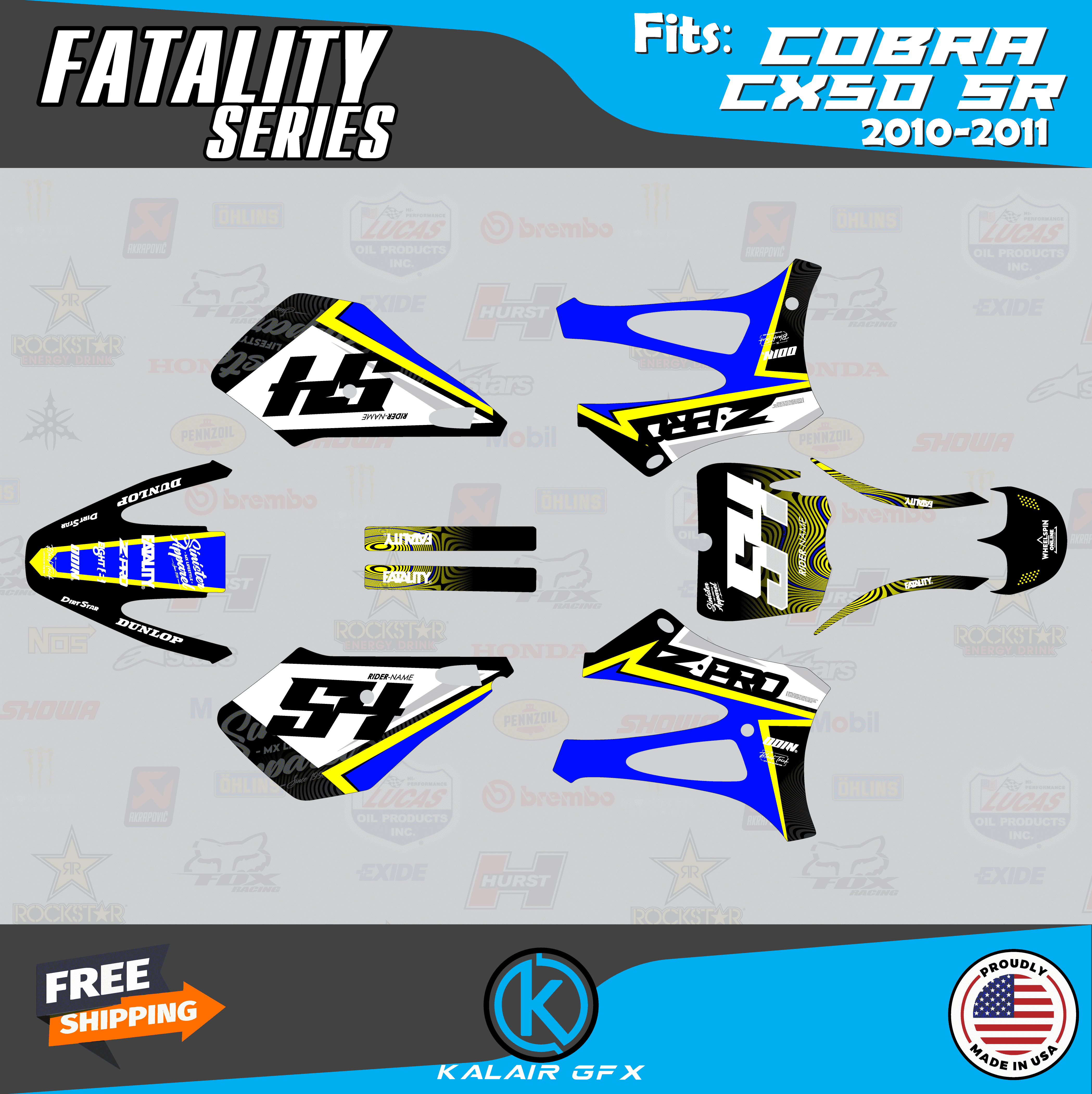 Kalair GFX Graphics Kit for Cobra CX50SR (2010-2011) Fatality Series ...