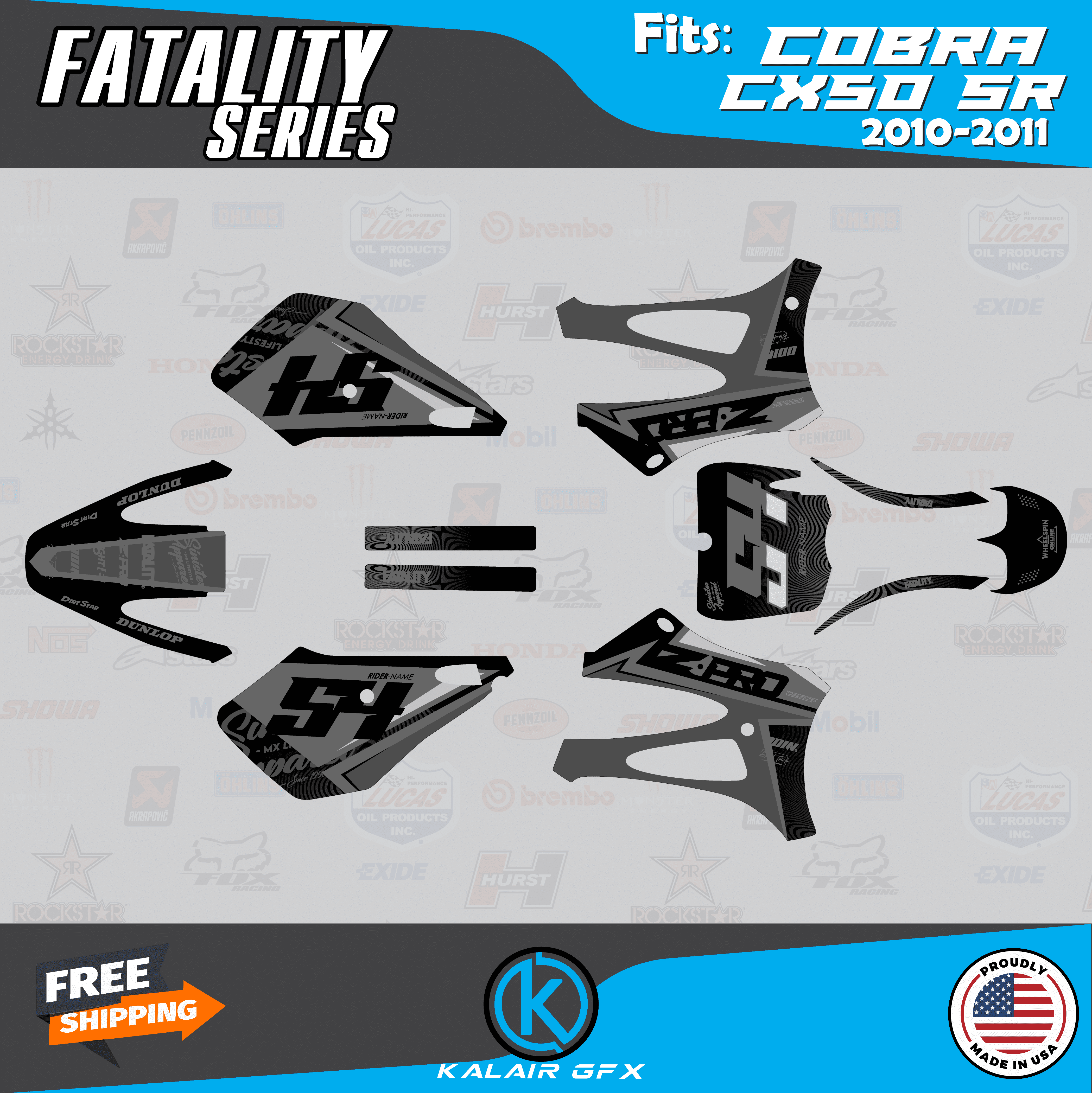 Kalair GFX Graphics Kit for Cobra CX50SR (2010-2011) Fatality Series ...
