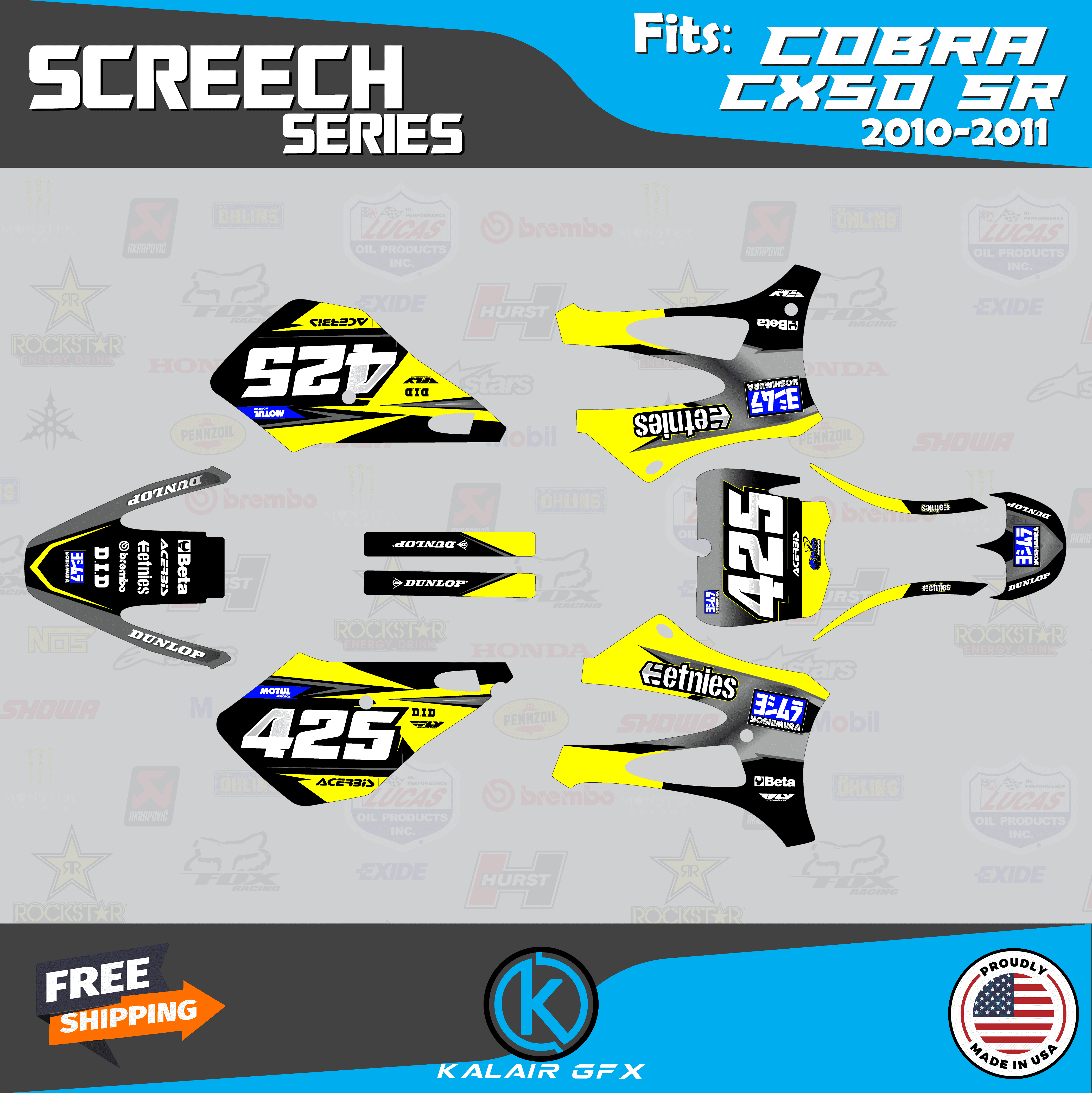 Kalair GFX Graphics Kit for Cobra CX50SR (2010-2011) Screetch Series ...