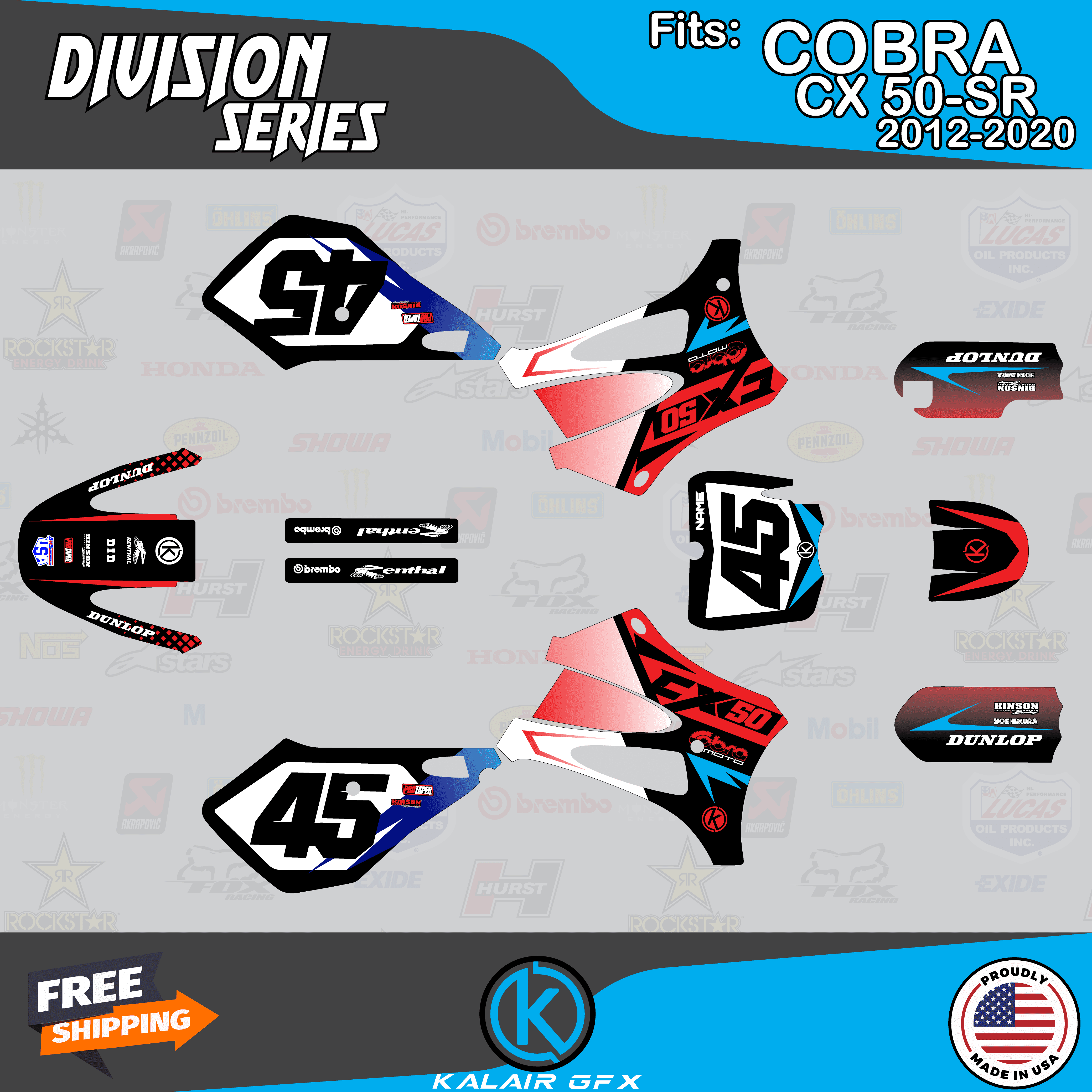 Kalair GFX Graphics Kit for Cobra CX50SR (2012-2020) Division Series ...