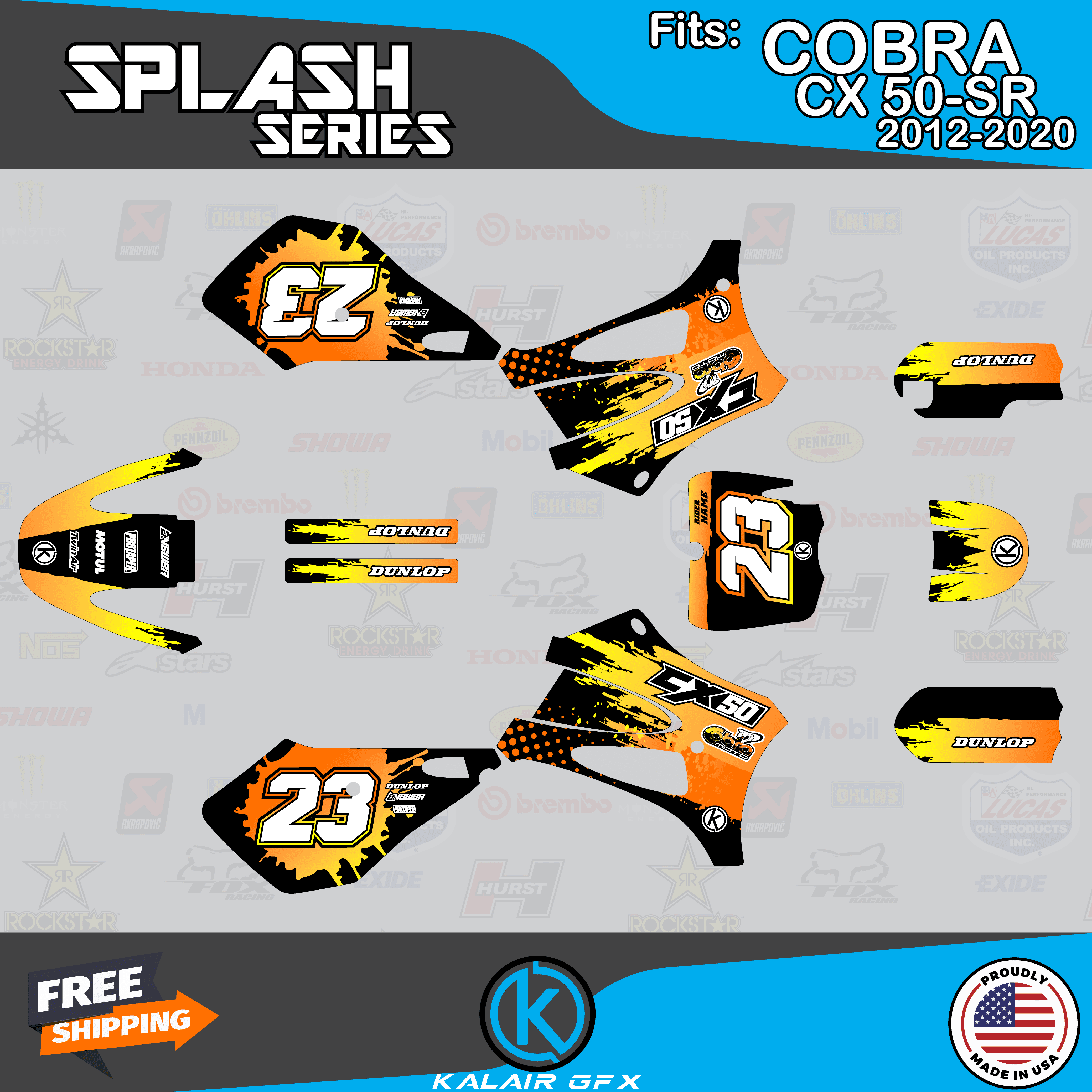 Kalair GFX Graphics Kit for Cobra CX50SR (2012-2020) Splash Series ...