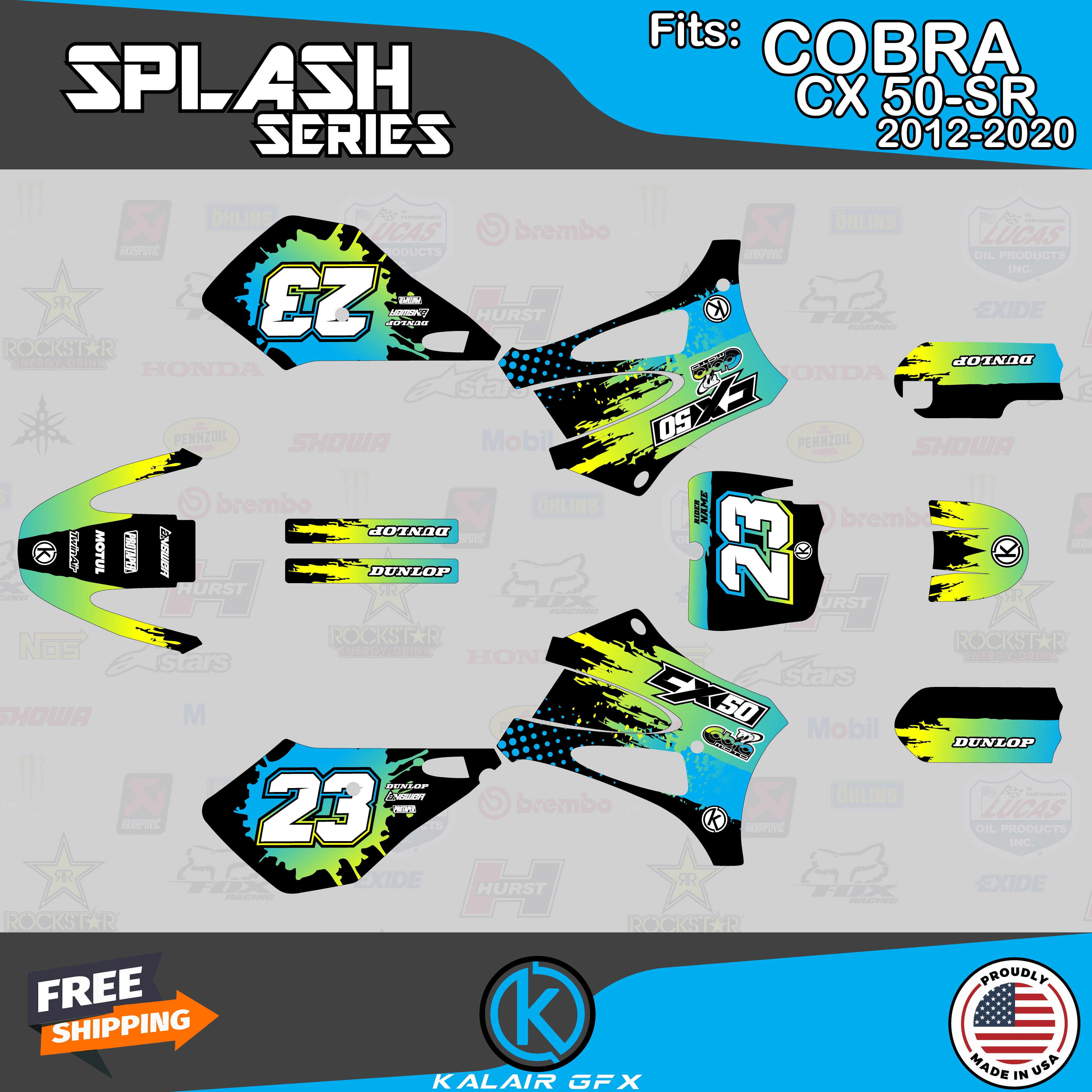 Kalair GFX Graphics Kit for Cobra CX50SR (2012-2020) Splash Series ...