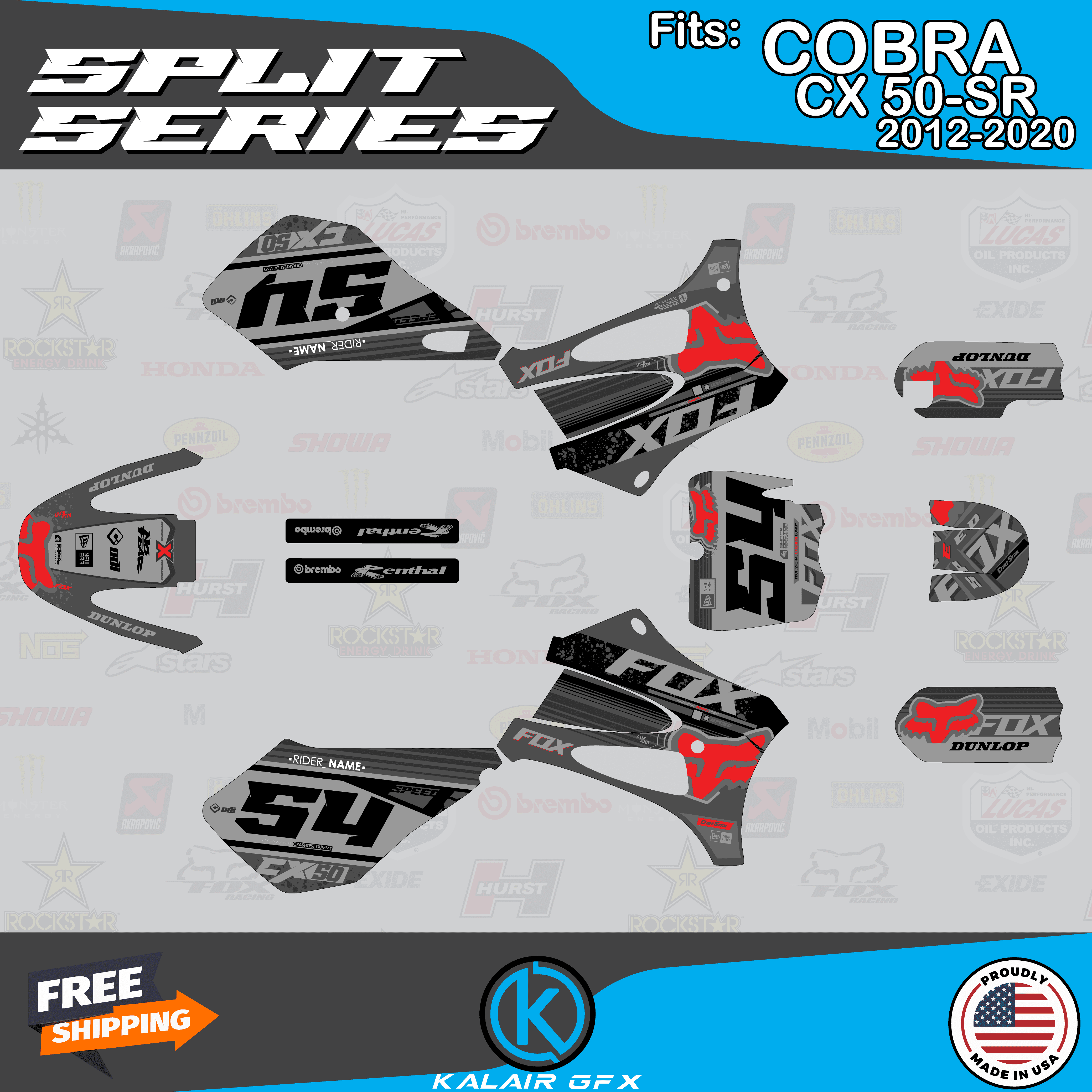 Kalair GFX Graphics Kit for Cobra CX50SR (2012-2020) Split Series ...
