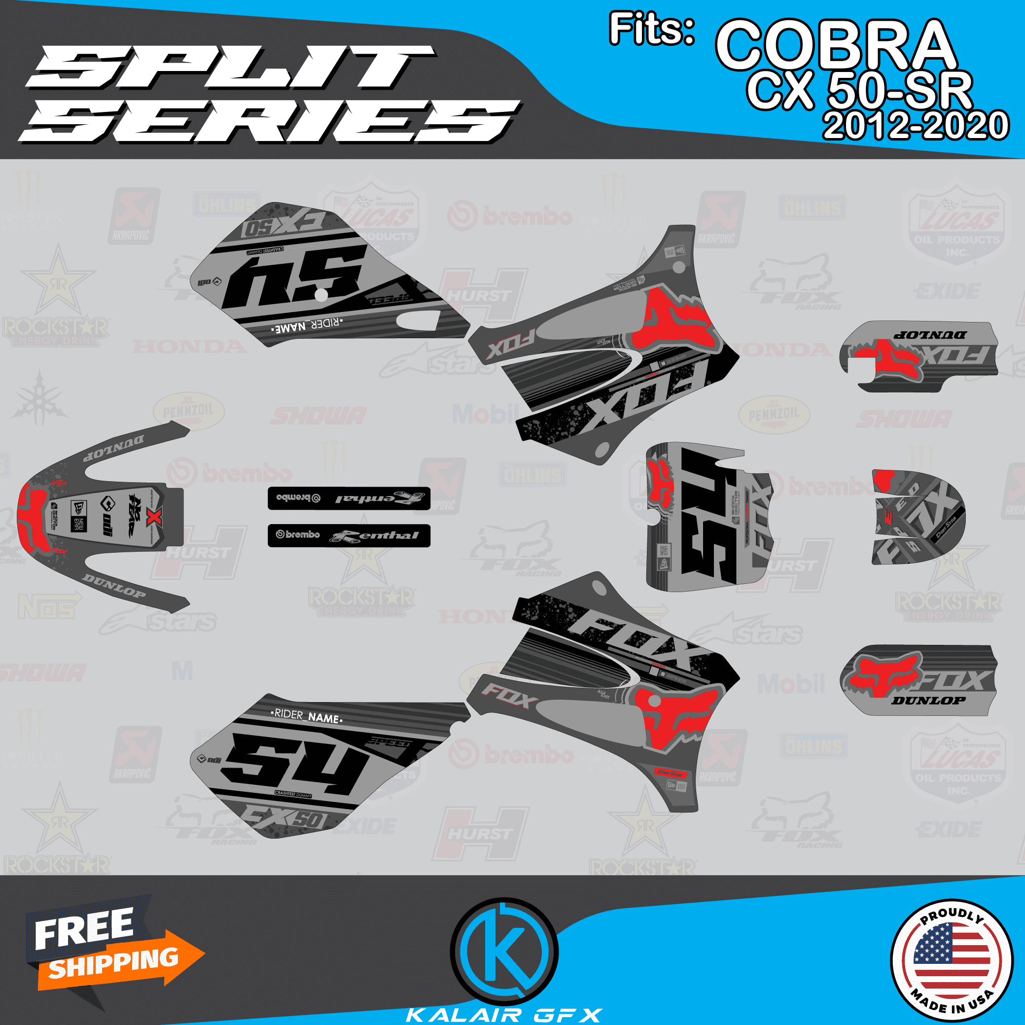 Kalair GFX Graphics Kit for Cobra CX50SR (2012-2020) Split Series ...