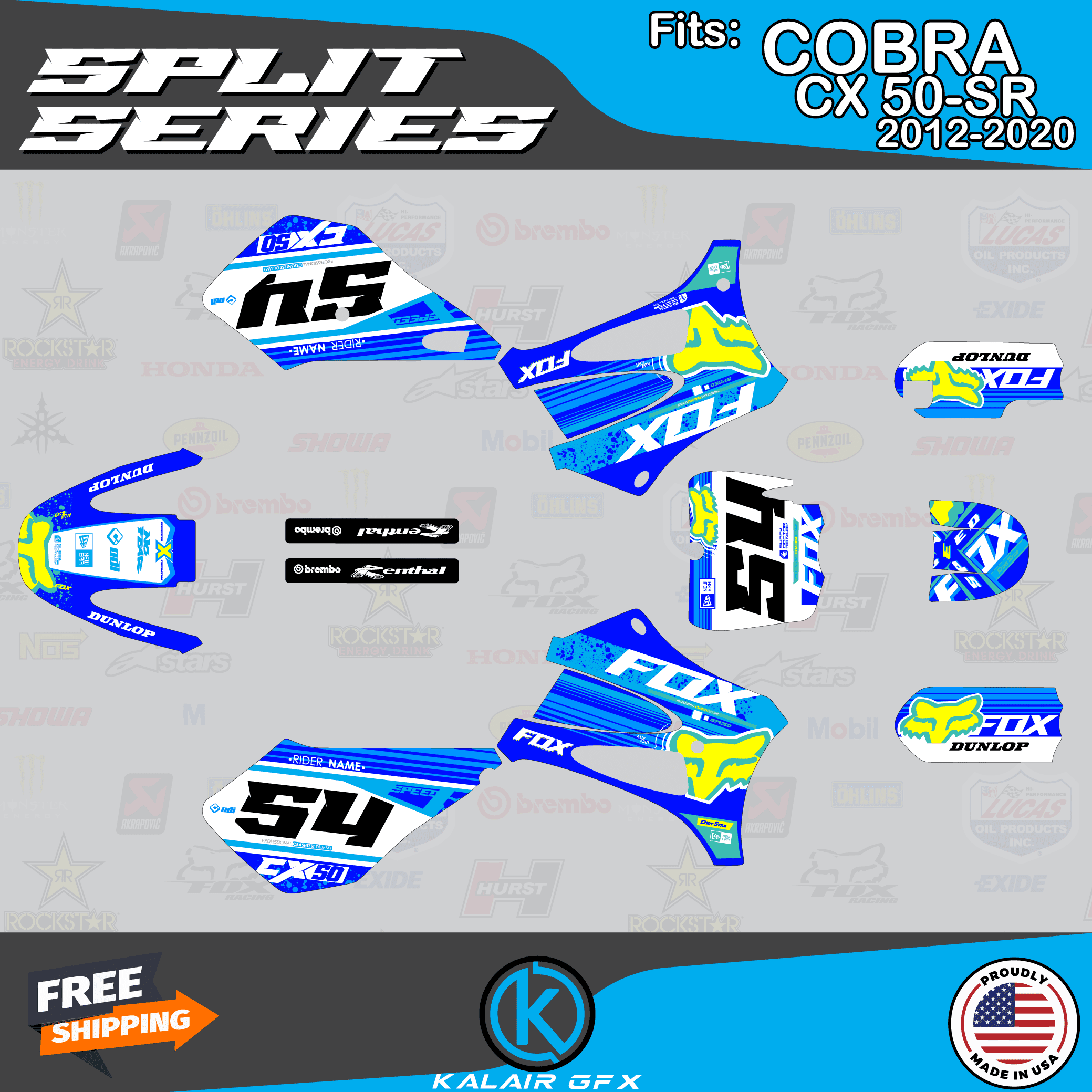 Kalair GFX Graphics Kit for Cobra CX50SR (2012-2020) Split Series ...