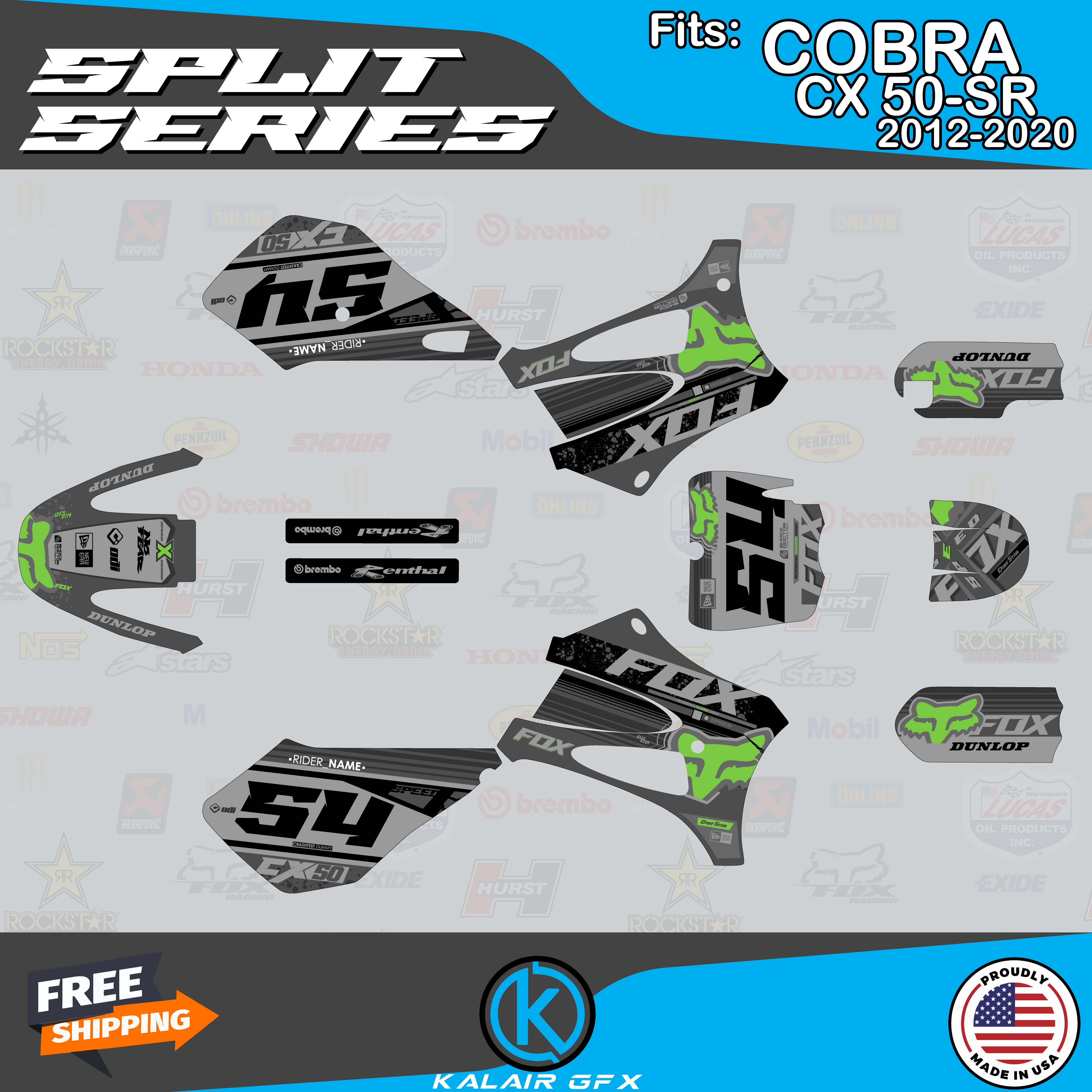Kalair GFX Graphics Kit for Cobra CX50SR (2012-2020) Split Series ...