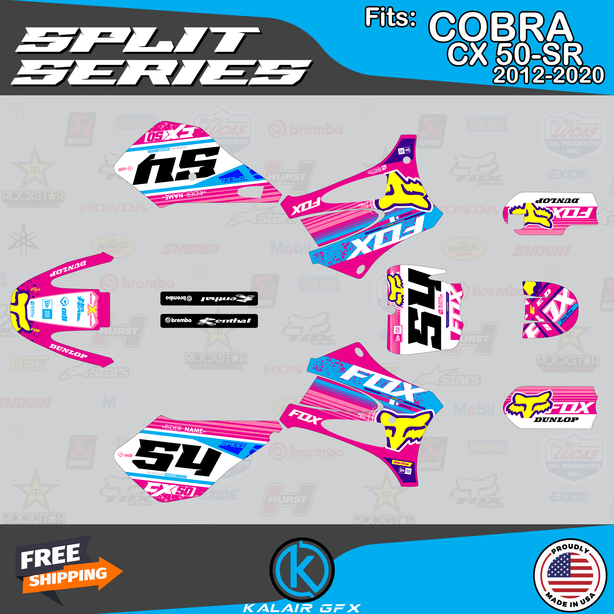Kalair GFX Graphics Kit for Cobra CX50SR (2012-2020) Split Series ...