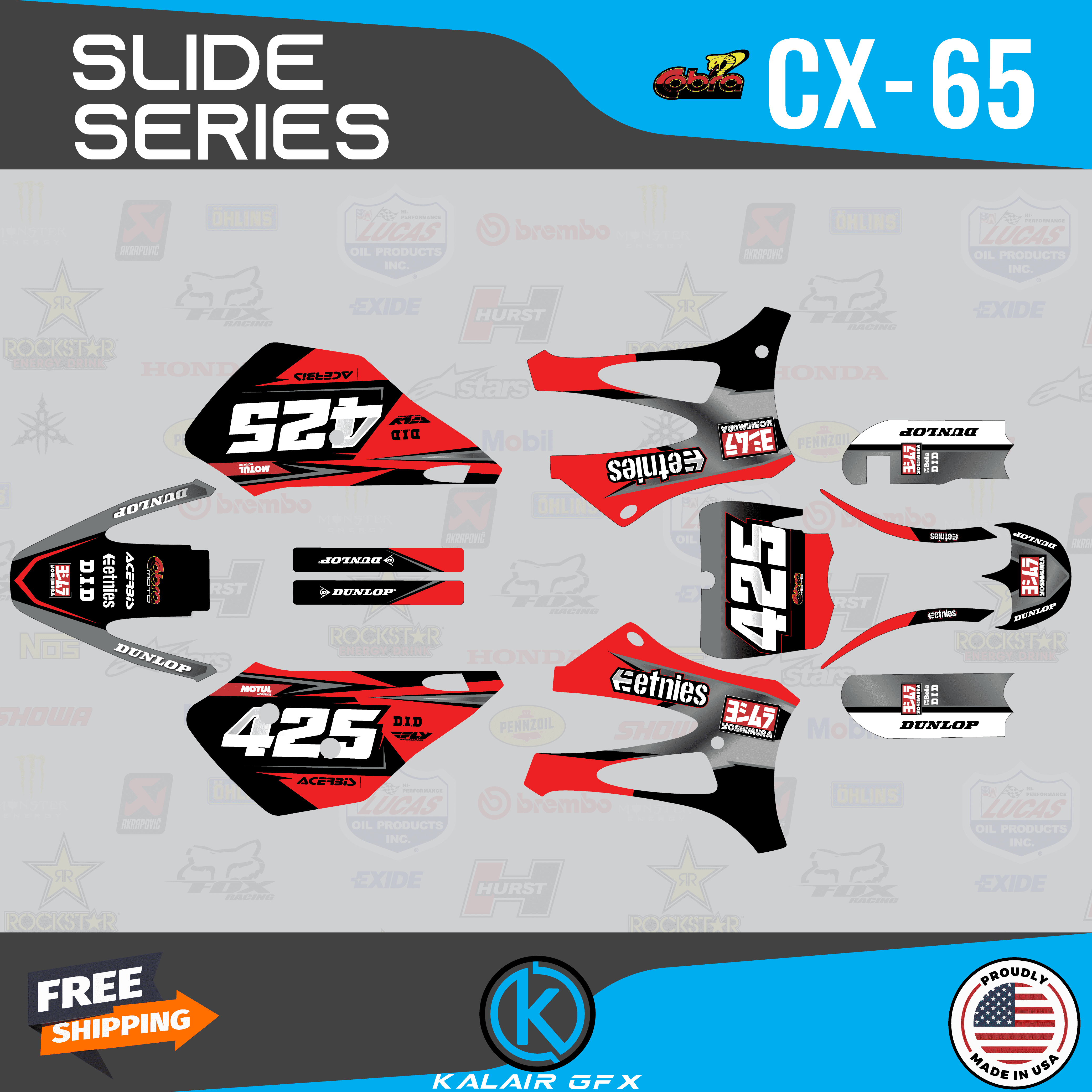 Kalair GFX Graphics Kit for Cobra CX65 (2010-2020) Slide Series ...