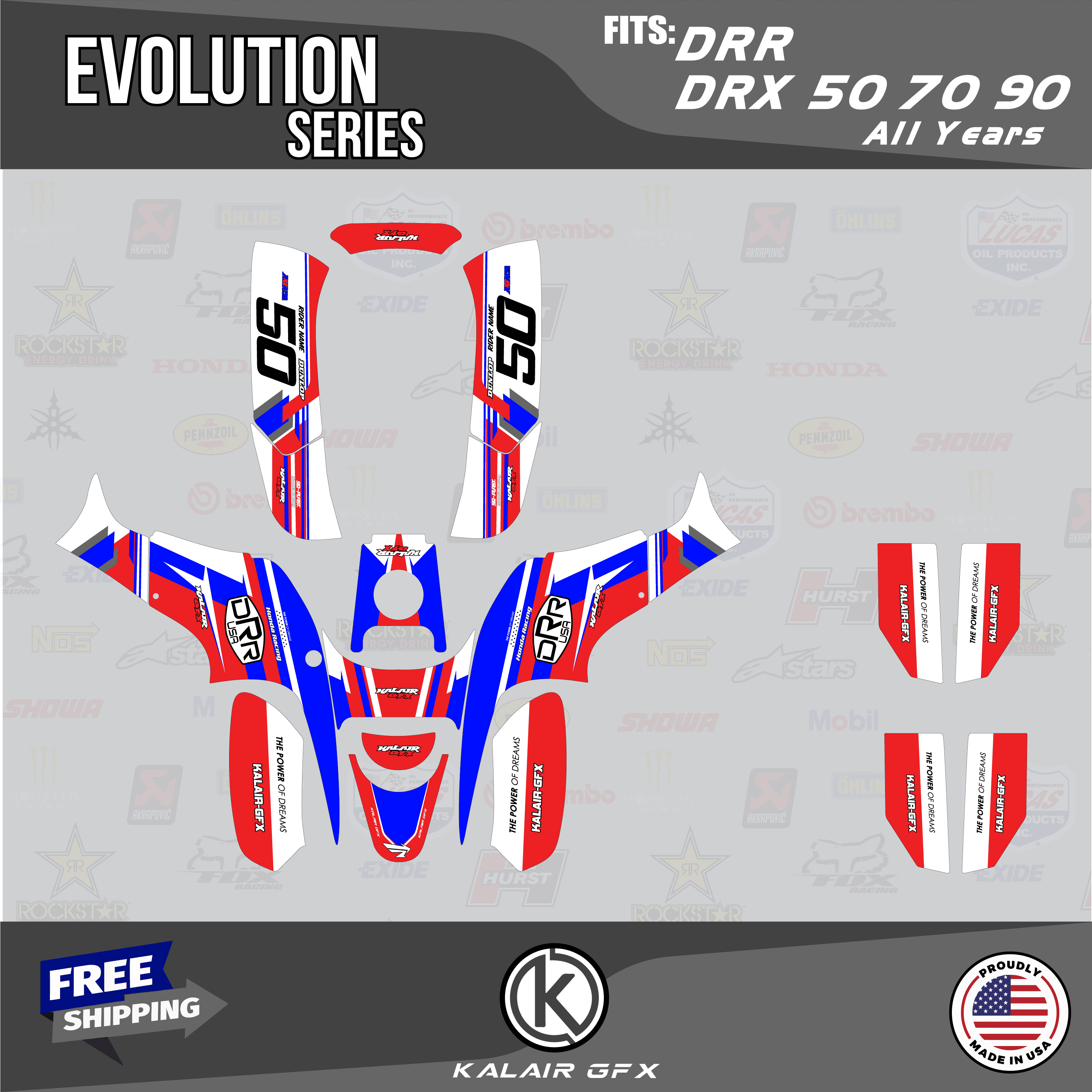 Kalair GFX Graphics Kit for DRR ATV DRX50 DRX70 DRX90 (All Years ...