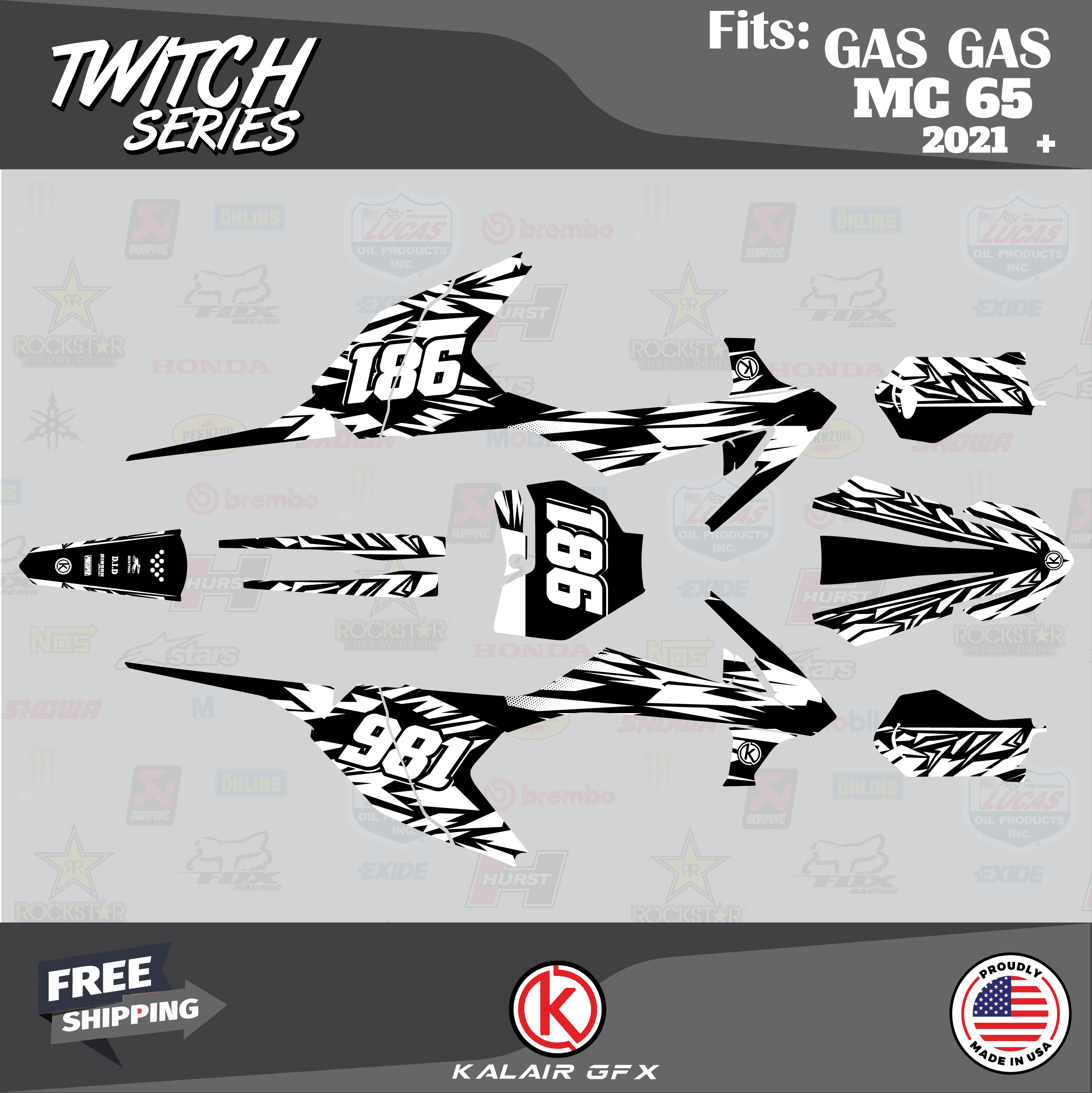 Kalair GFX Graphics Kit for Gasgas MC65 (2021-2023) Twitch Series ...