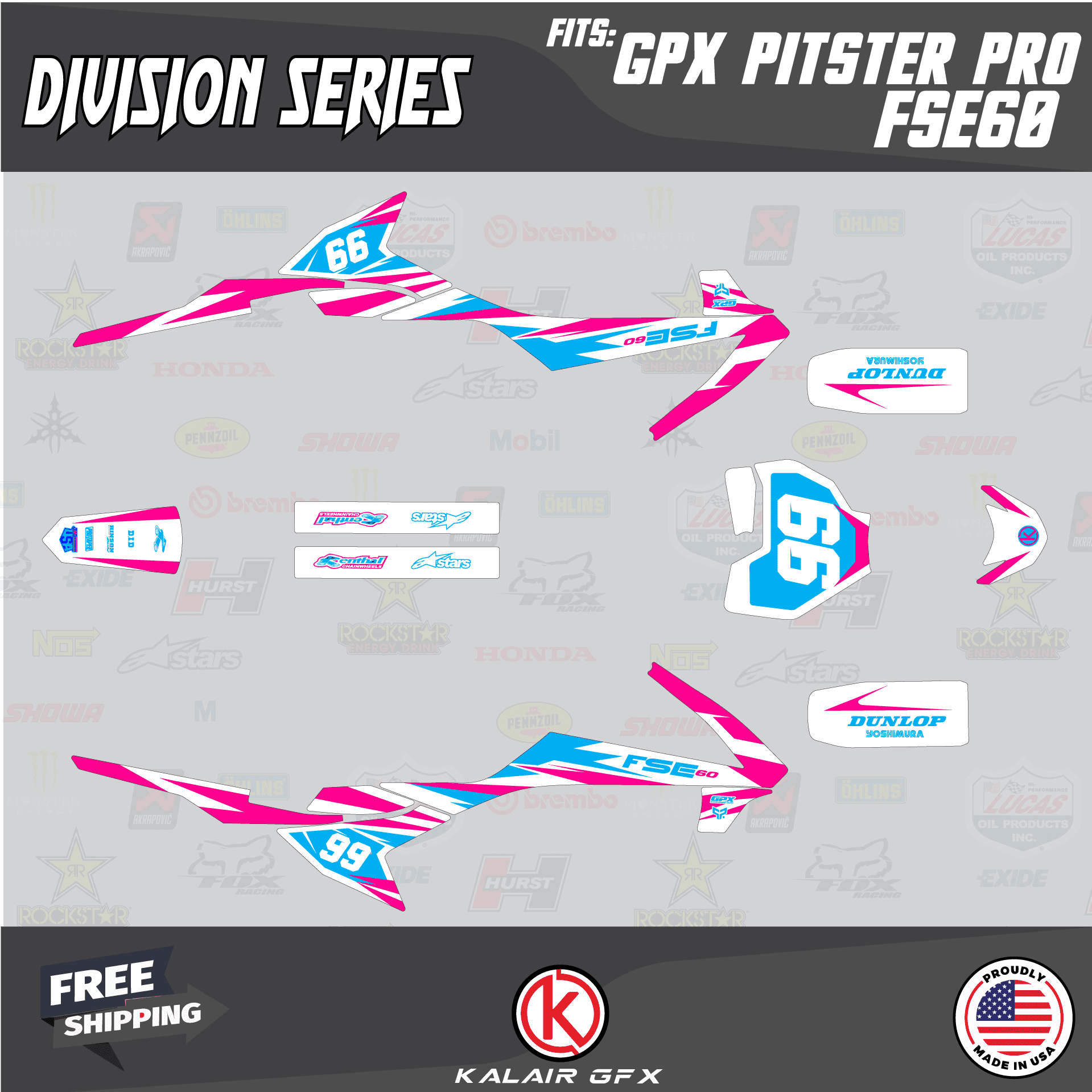 Kalair GFX Graphics Kit for Gpx PITSTER PRO FSE60 (All Years) Division ...