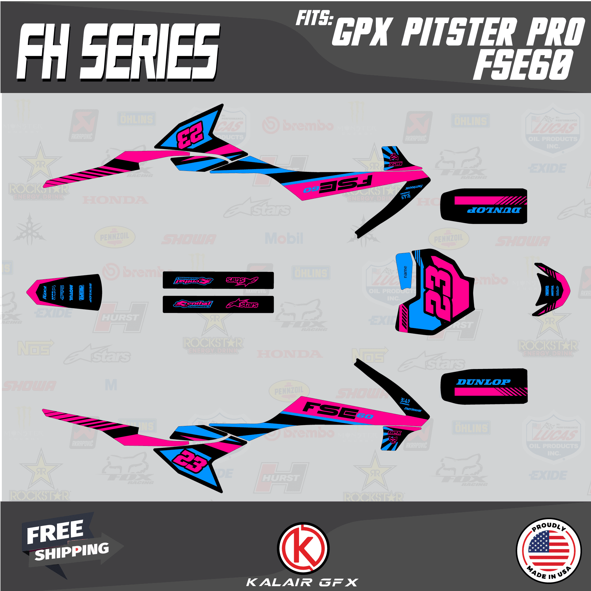 Kalair GFX Graphics Kit for Gpx PITSTER PRO FSE60 (All Years) Fh Series ...