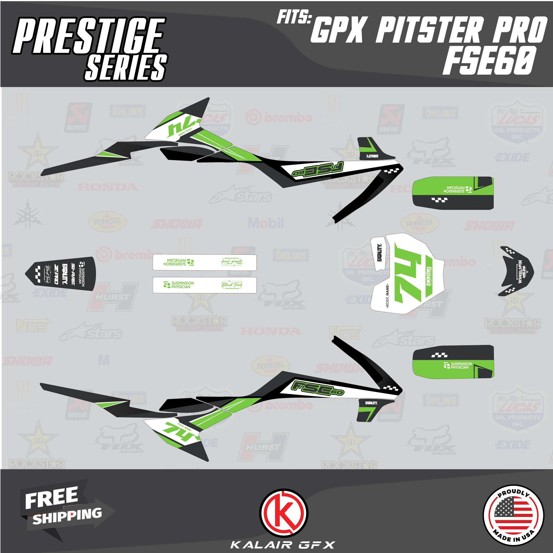Kalair GFX Graphics Kit for Gpx PITSTER PRO FSE60 (All Years) Prestige ...
