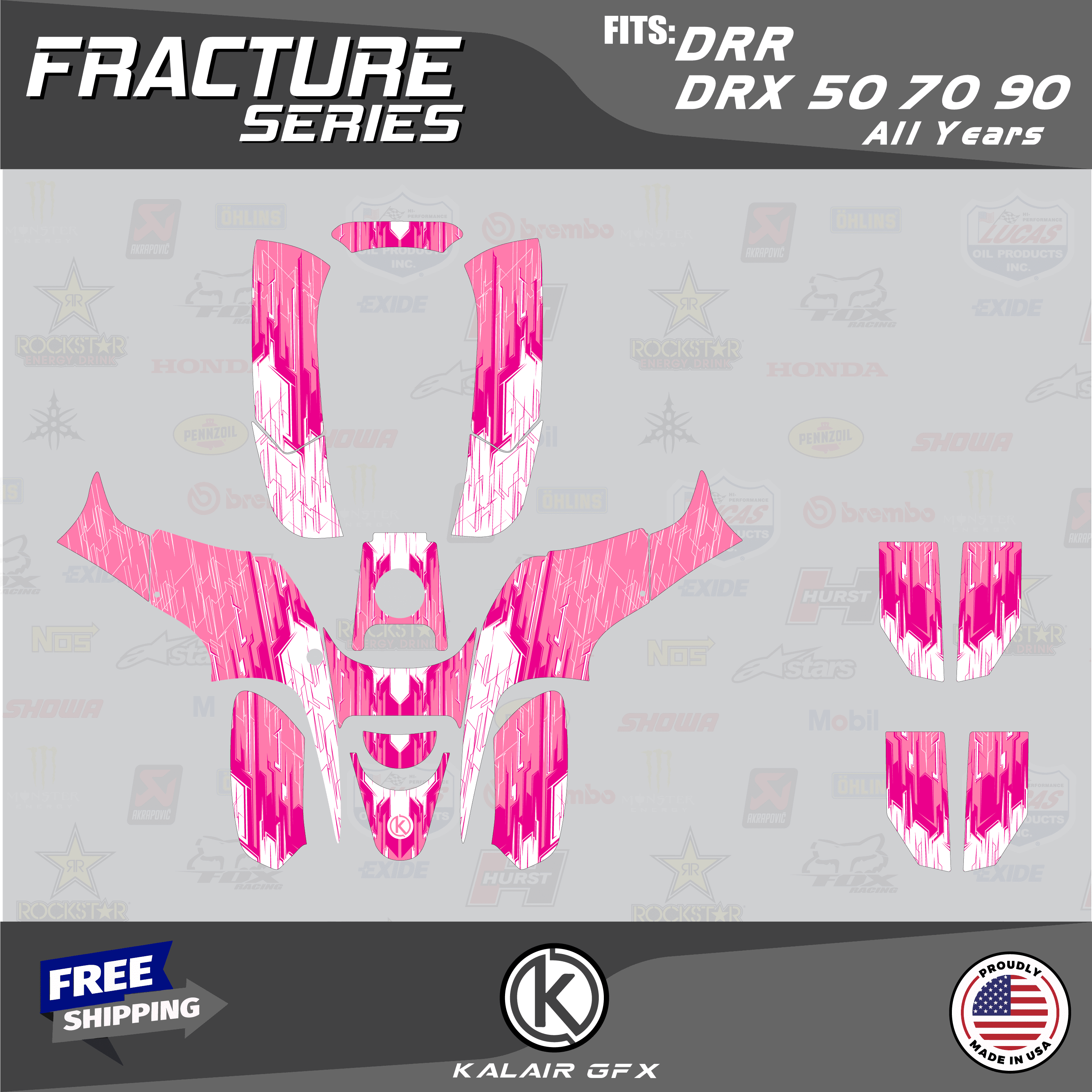 Kalair GFX Graphics Kit for Honda ATV DRR DRX50 DRX70 DRX90 (All Years ...