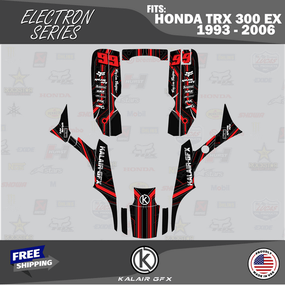 Kalair GFX Graphics Kit for Honda ATV TRX 300EX (1993-2006) Electron ...
