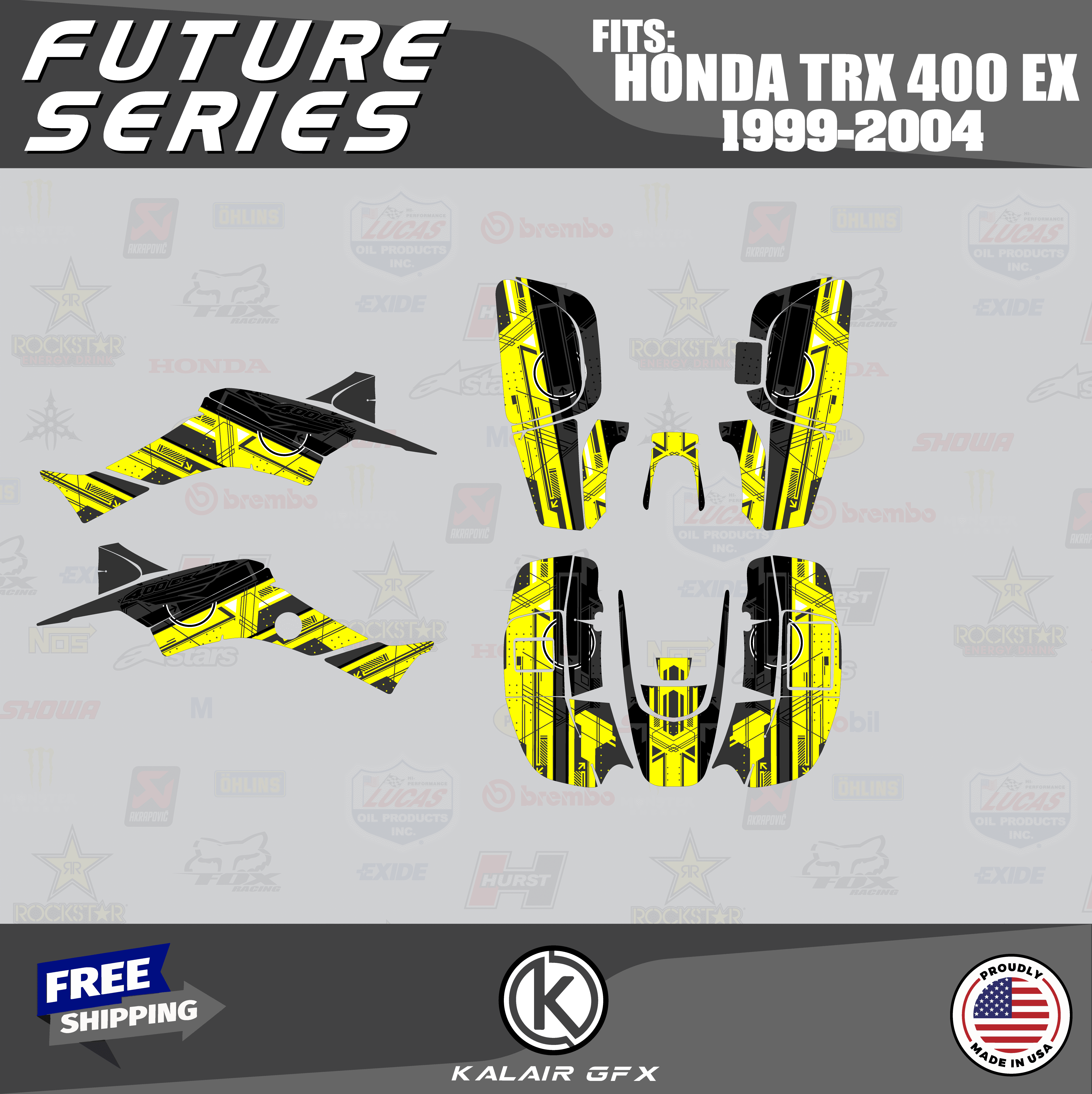 Kalair GFX Graphics Kit for Honda ATV TRX 400EX (1999-2004) Future ...
