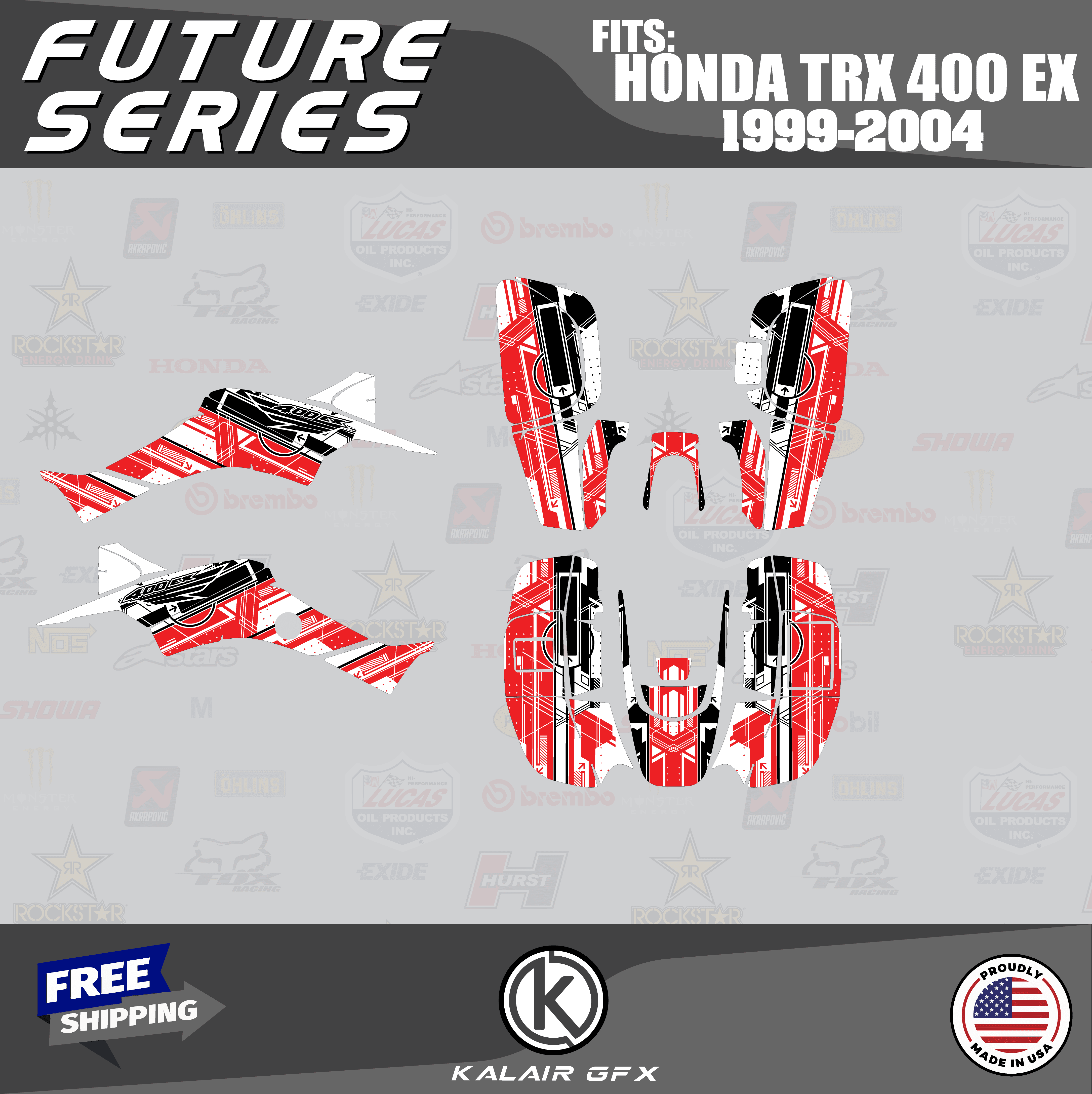 Kalair GFX Graphics Kit for Honda ATV TRX 400EX (1999-2004) Future ...