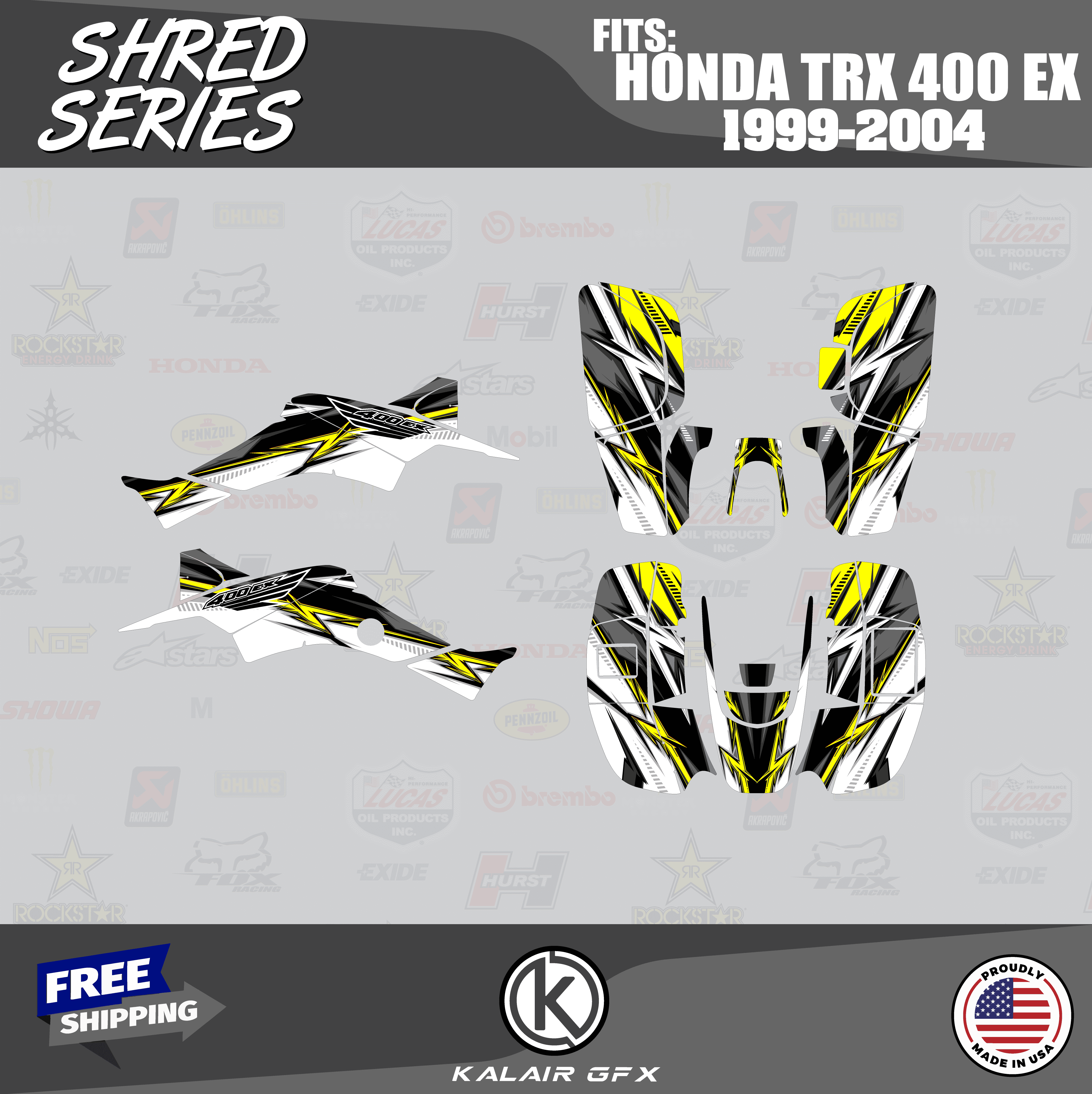 Kalair GFX Graphics Kit for Honda ATV TRX 400EX (1999-2004) Shred ...