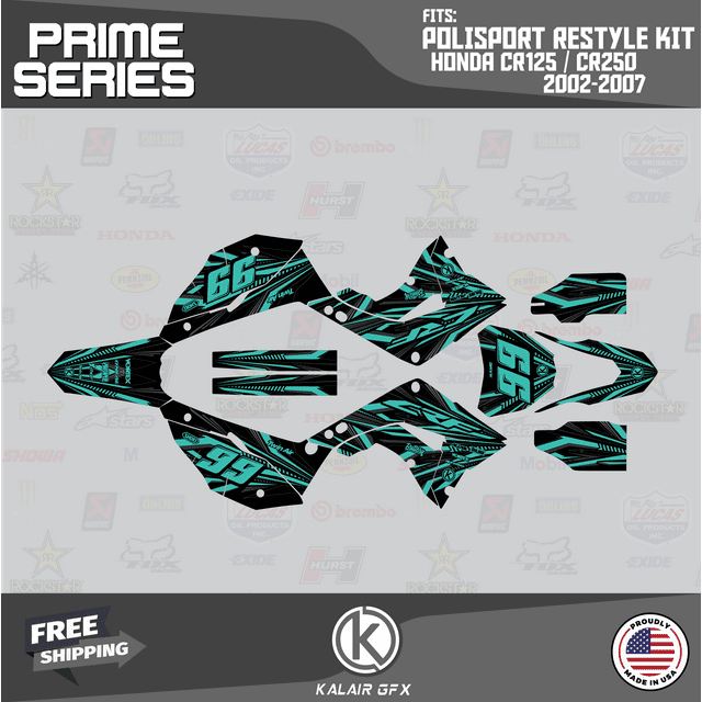 Kalair GFX Graphics Kit for Honda CR125 POLISPORT Restyle (2002-2007 ...