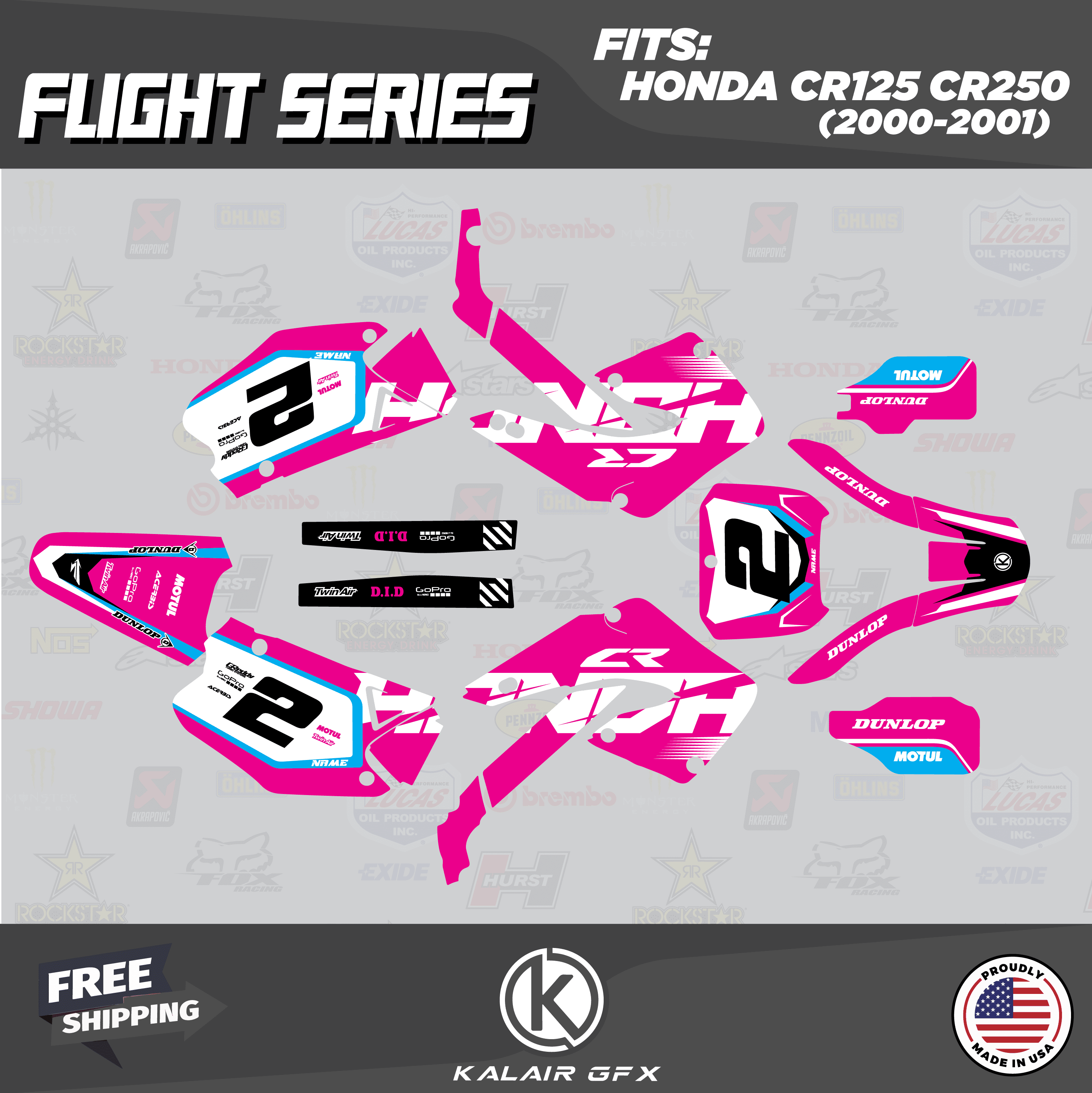 Kalair GFX Graphics Kit for Honda CR250 (2000-2001) Flight Series ...