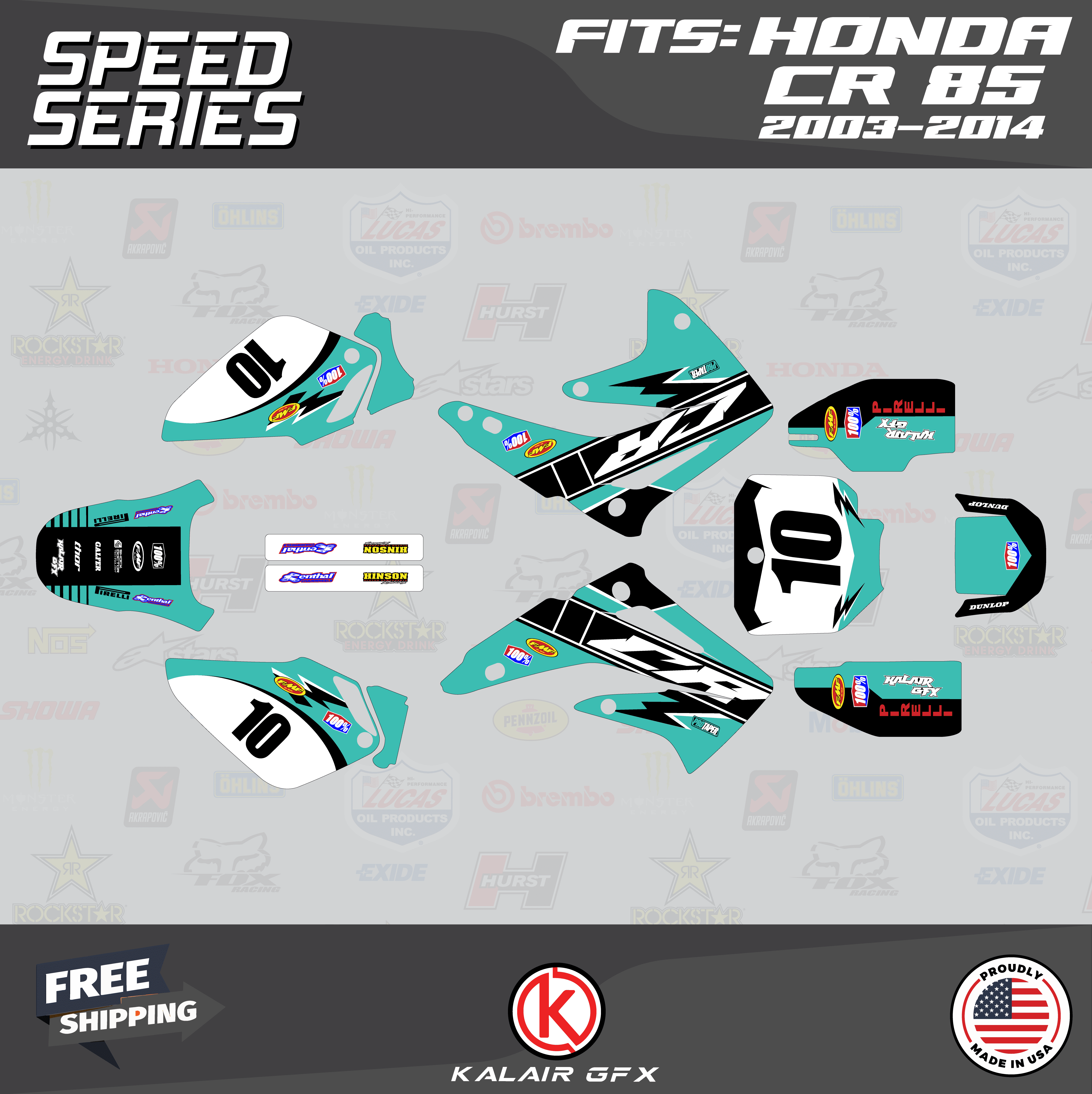 Kalair GFX Graphics Kit for Honda CR85 (2003-2014) Speed Series ...