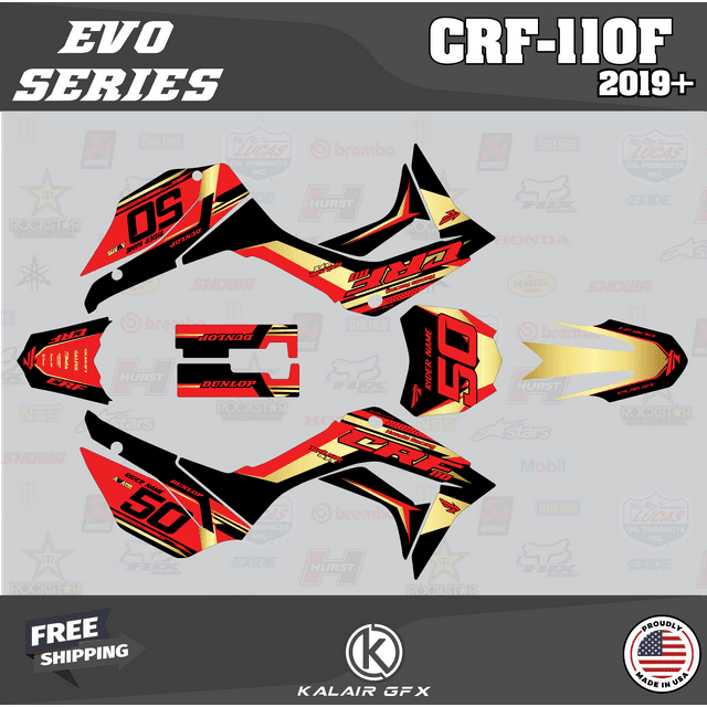 Kalair GFX Graphics Kit for Honda CRF110F (2019-2024) Evo Series ...