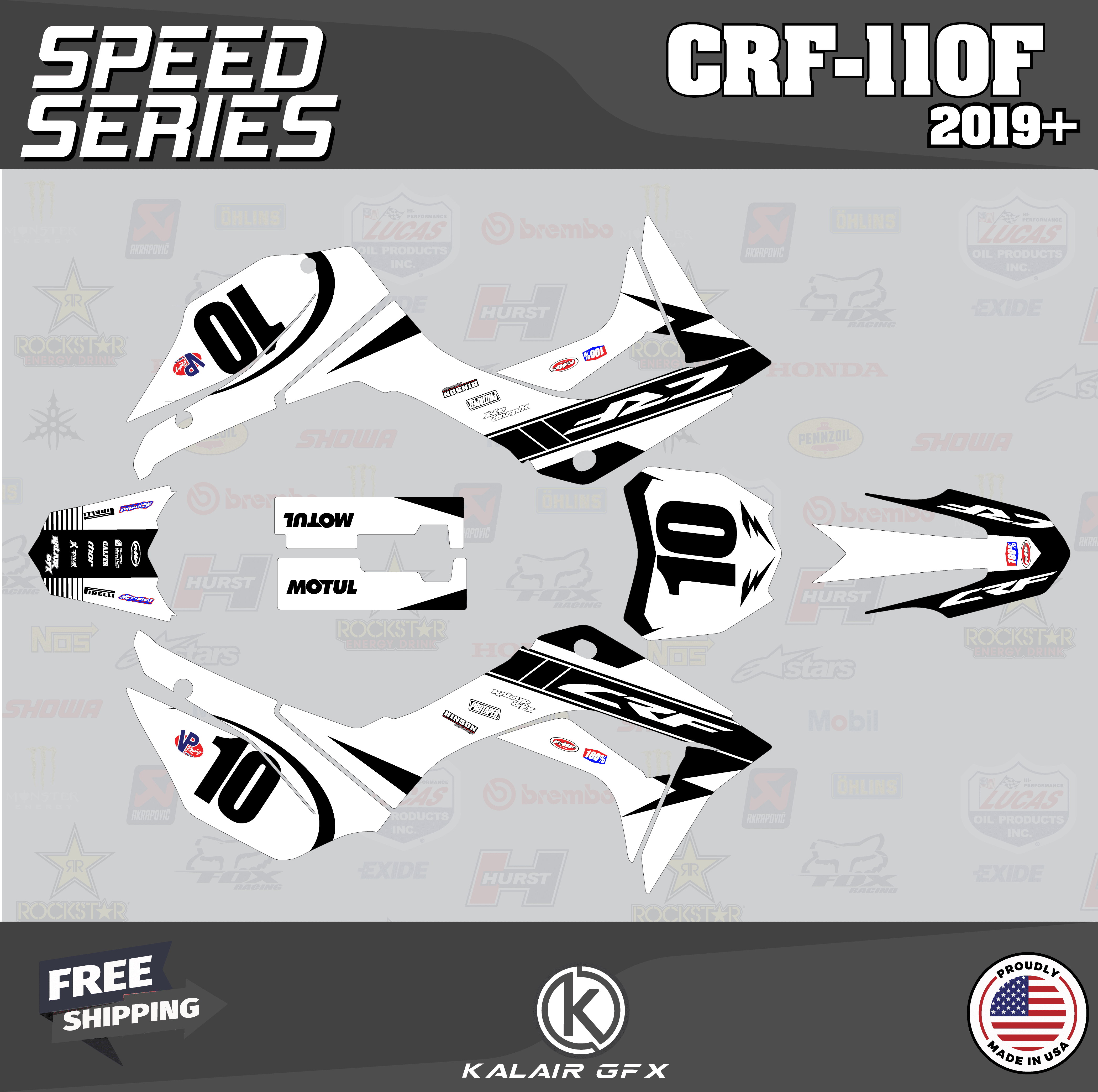 Kalair GFX Graphics Kit for Honda CRF110F (2019-2024) Speed Series ...