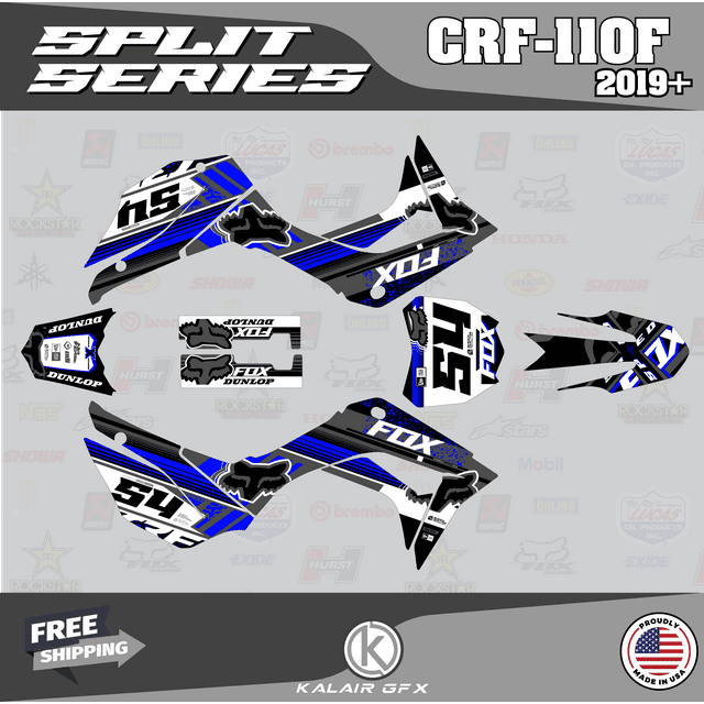 Kalair GFX Graphics Kit for Honda CRF110F (2019-2024) Split Series ...