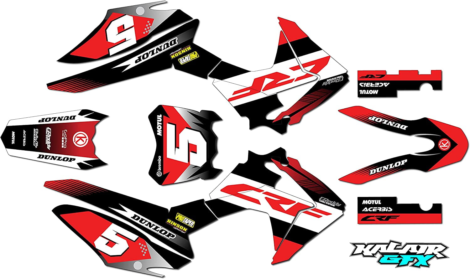 Kalair GFX Graphics Kit for Honda CRF125F (2013-2018) Turbo Series ...