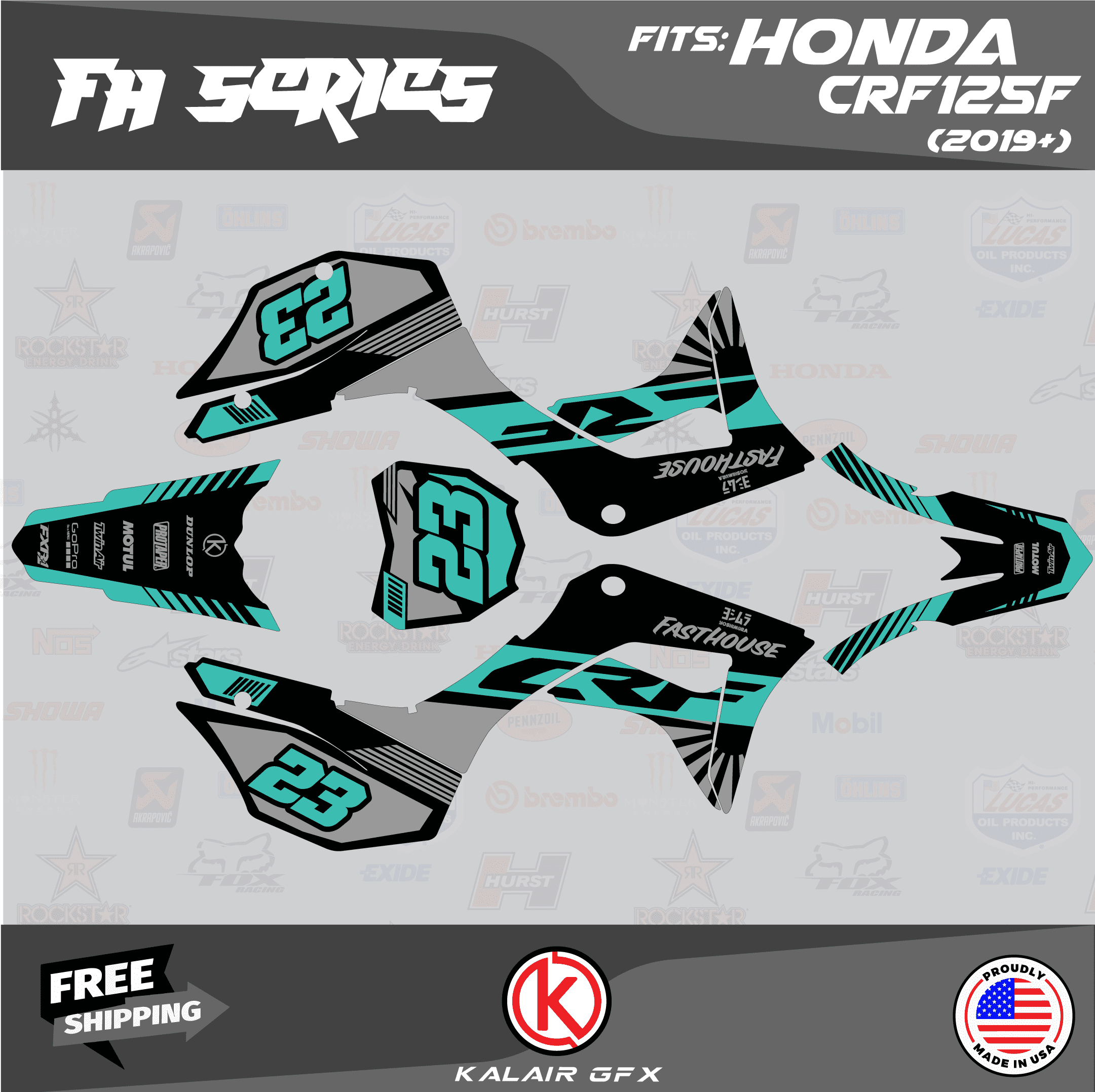 Kalair GFX Graphics Kit for Honda CRF125F (2019-2024) Fh Series ...