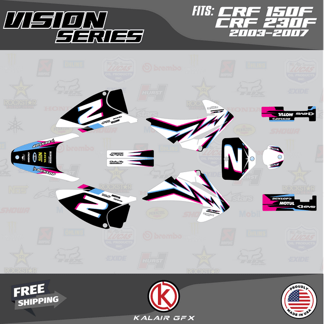 Kalair GFX Graphics Kit for Honda CRF150F (2003-2007) Vision Series ...