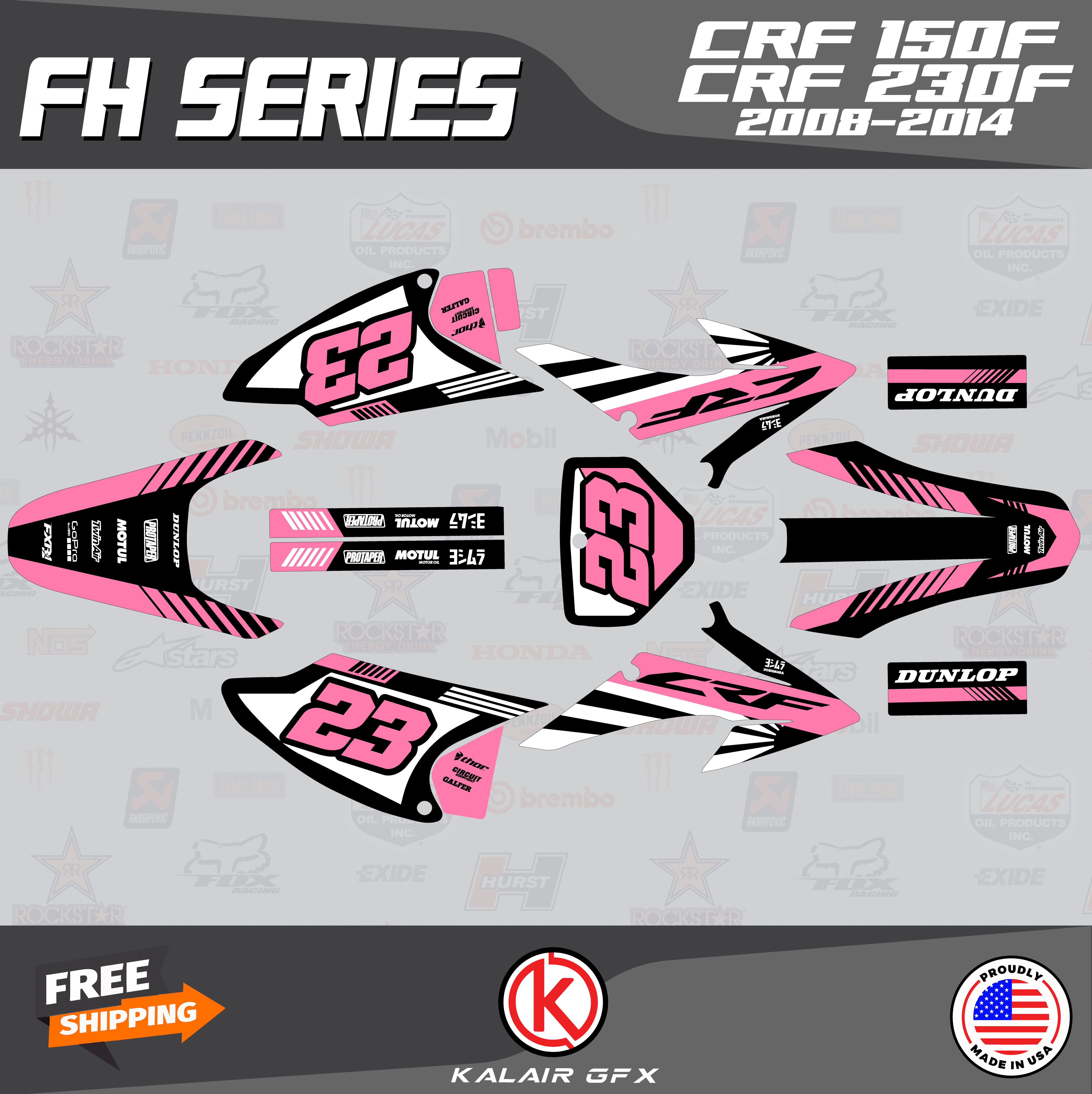 Kalair GFX Graphics Kit for Honda CRF150F (2008-2014) Fh Series ...