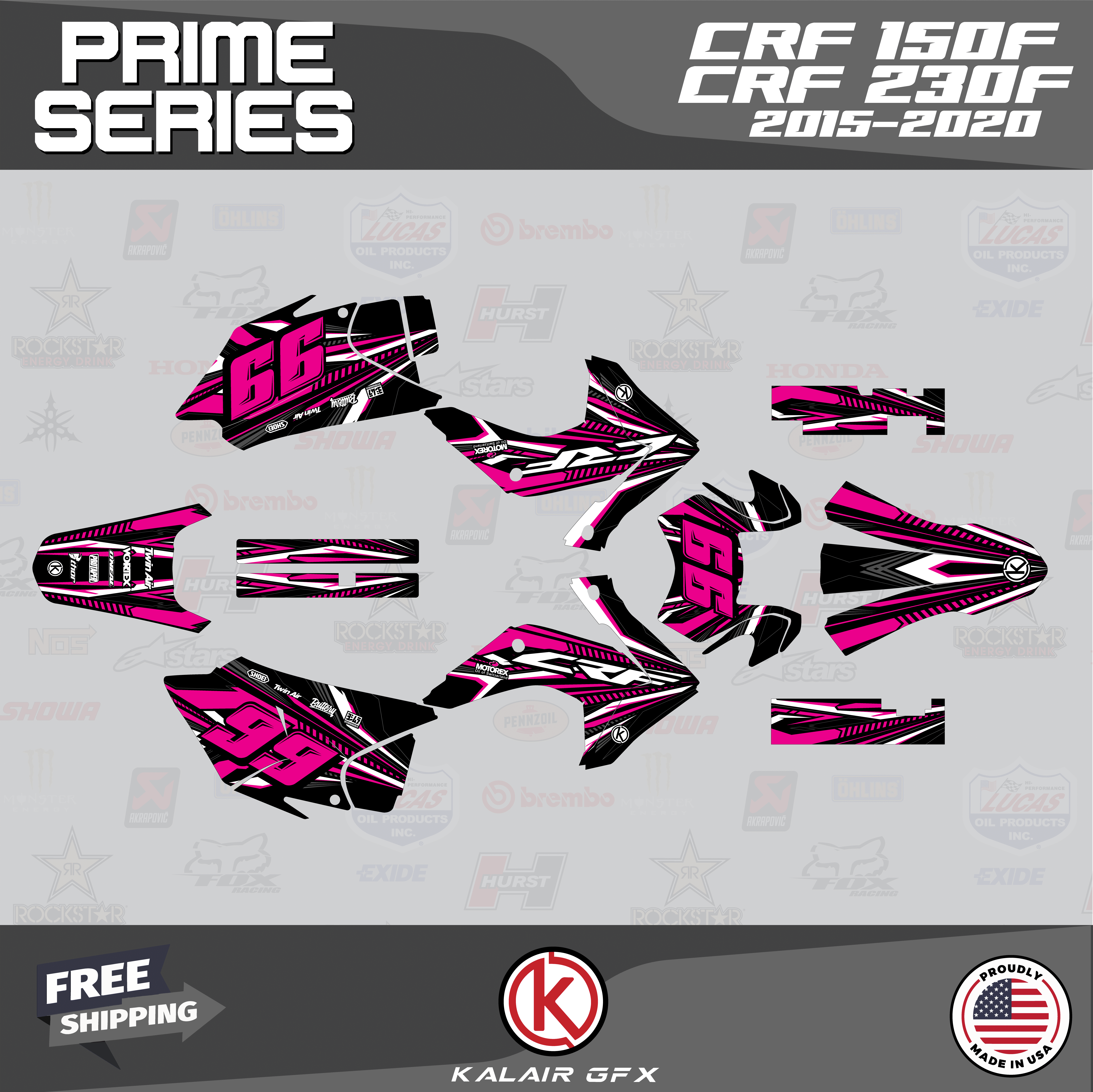 Kalair GFX Graphics Kit for Honda CRF150F (2015-2020) Prime Series ...