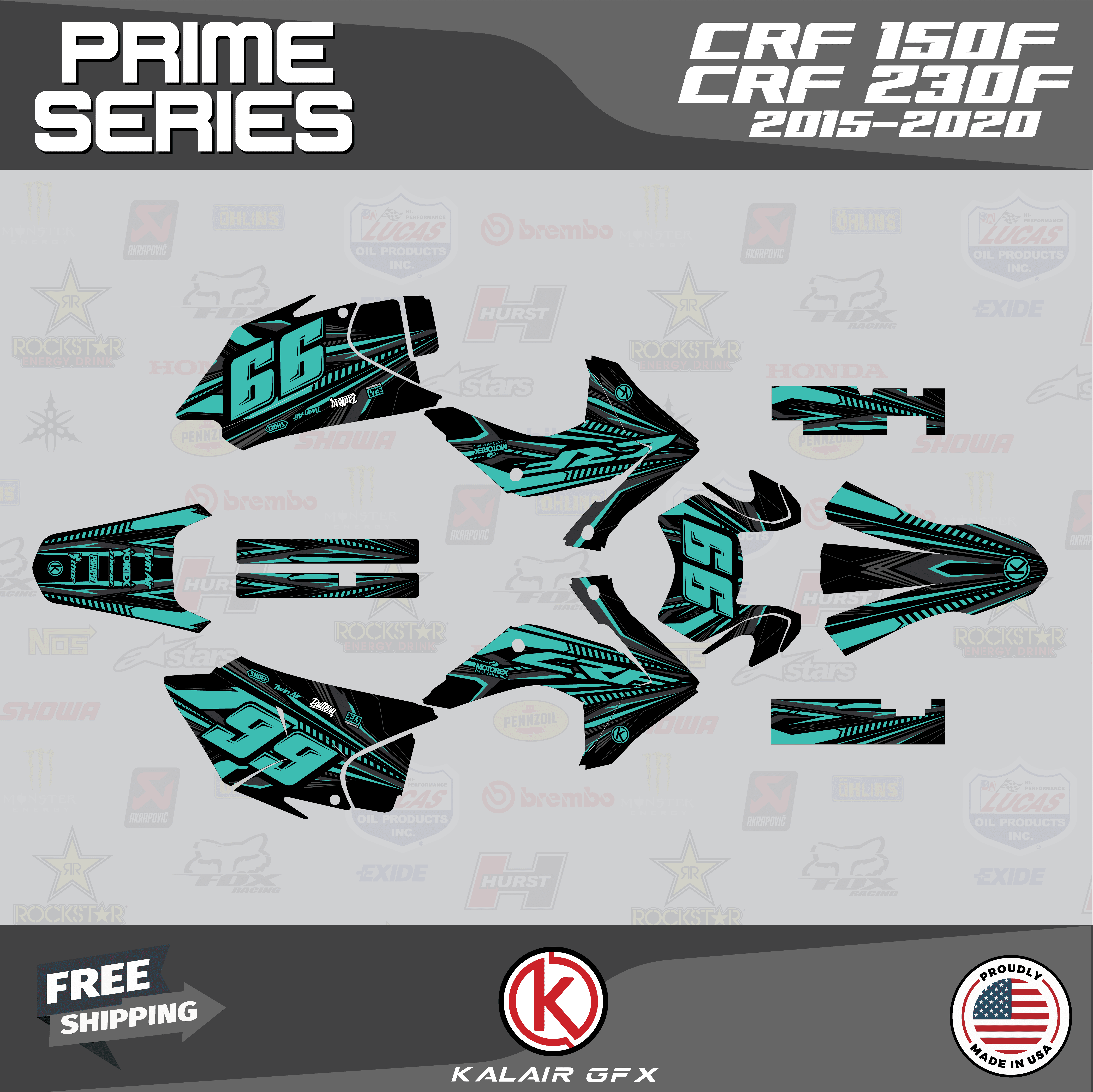 Kalair GFX Graphics Kit for Honda CRF150F (2015-2020) Prime Series ...